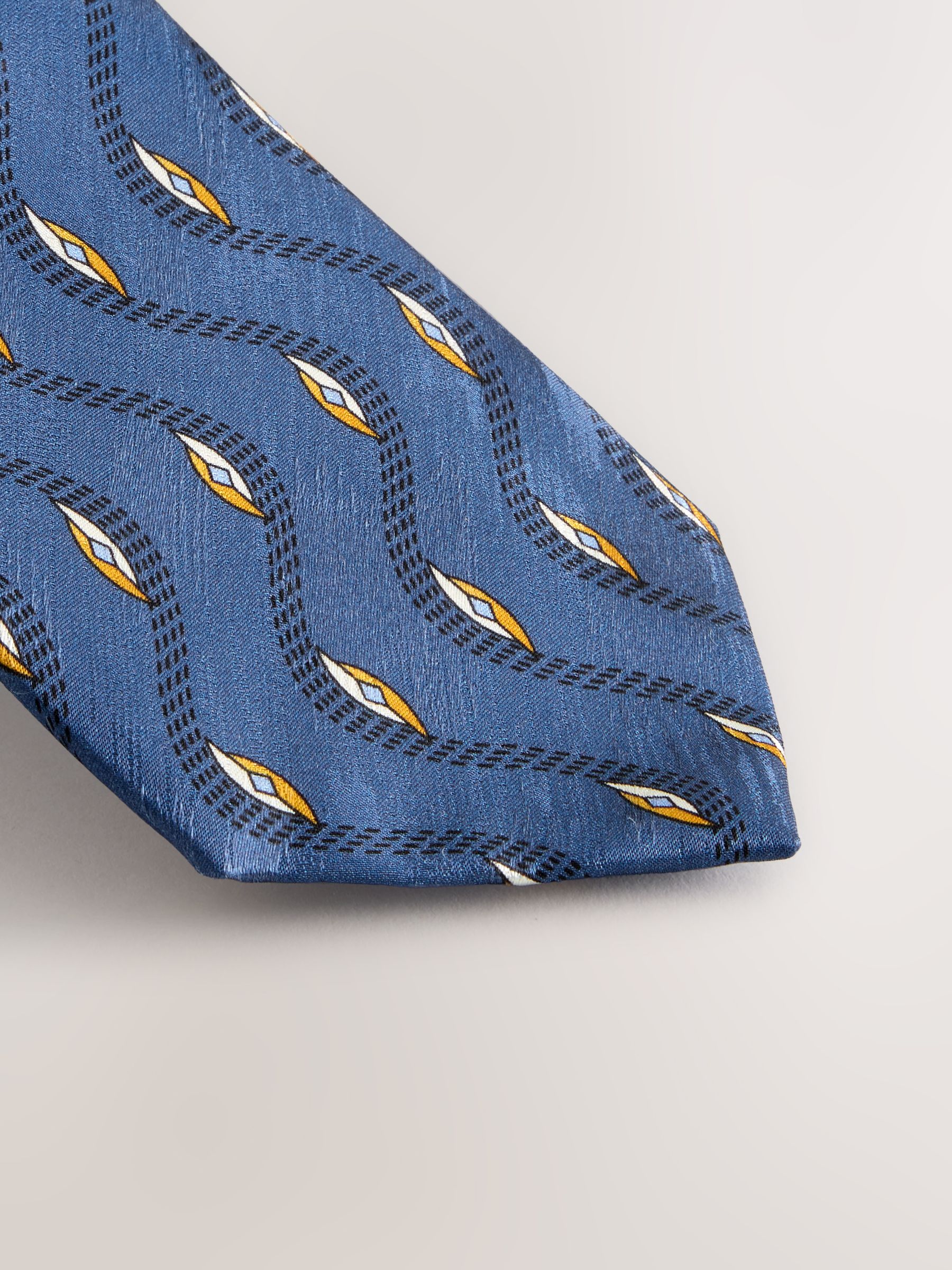 Buy Blue Archive Collection Silk Design Tie from the Next UK online shop