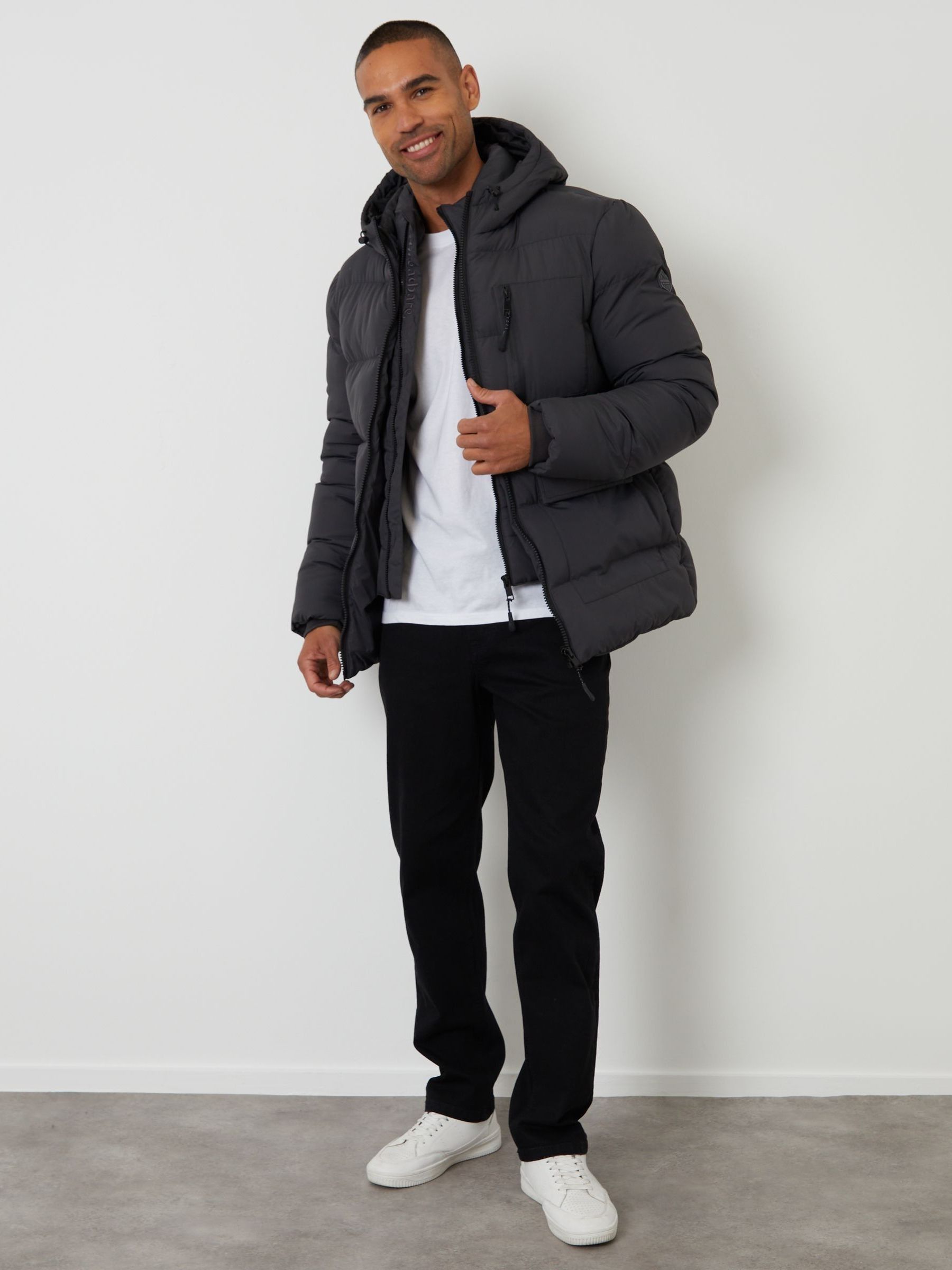 Buy Threadbare Grey Showerproof Double Layer Puffer Jacket from the ...