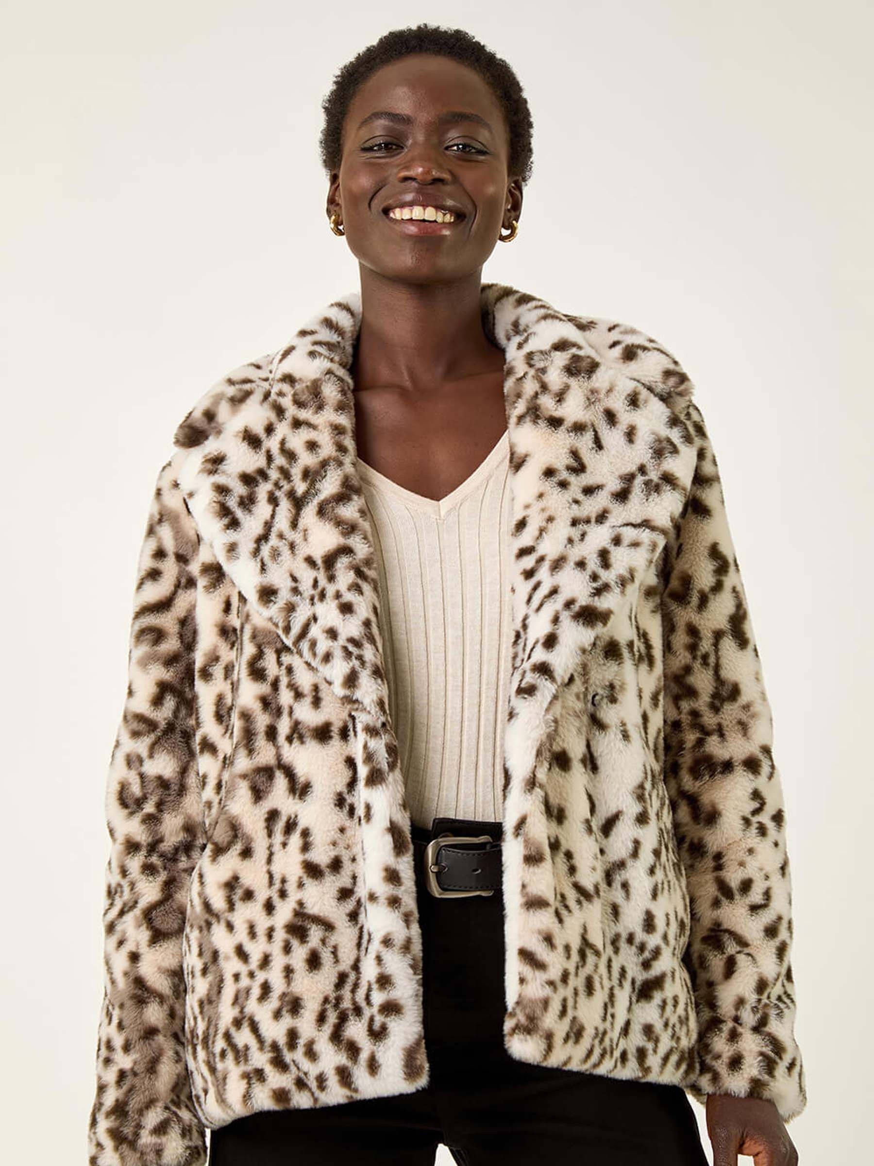 Buy Roman Brown Faux Animal Fur Coat from the Next UK online shop
