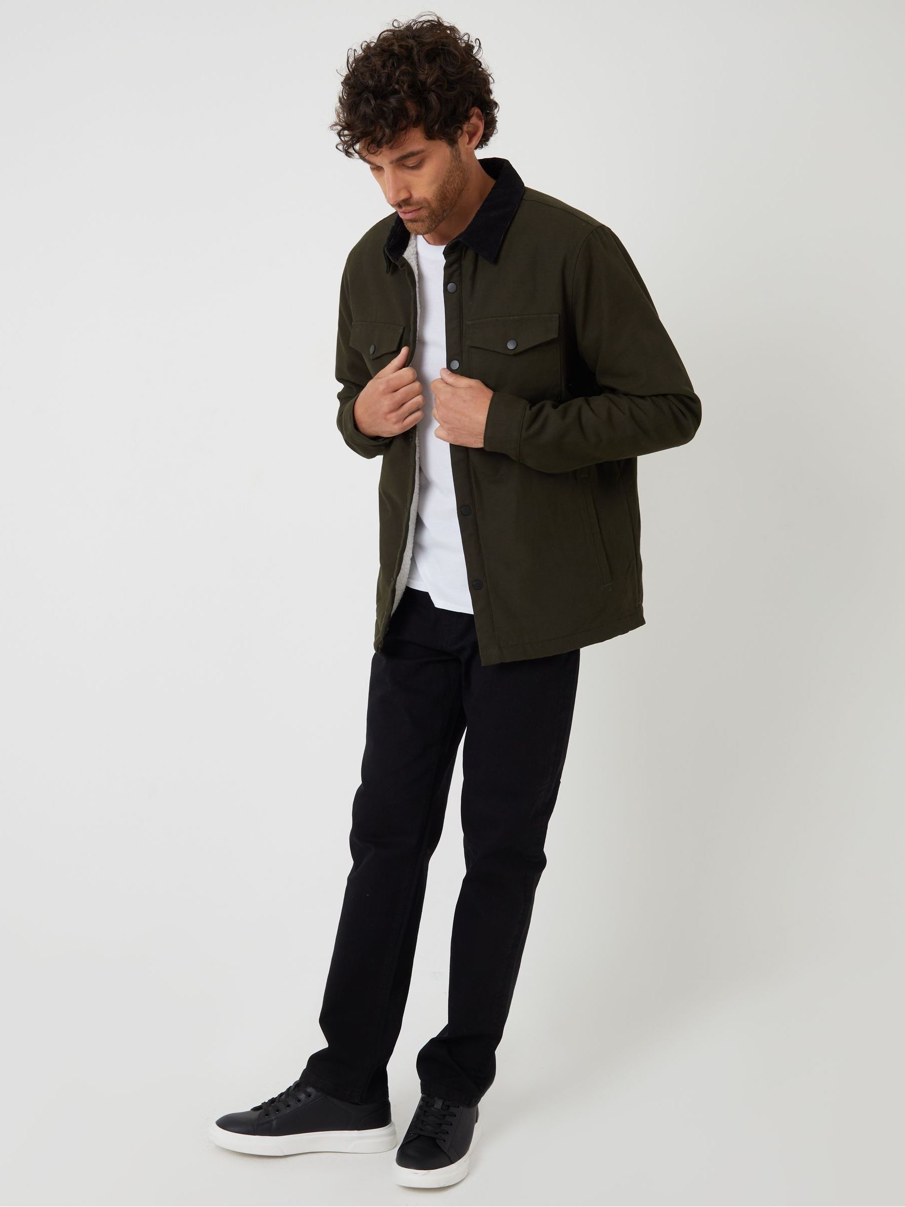 Buy Threadbare Green Borg Lined Shacket from Next Malta