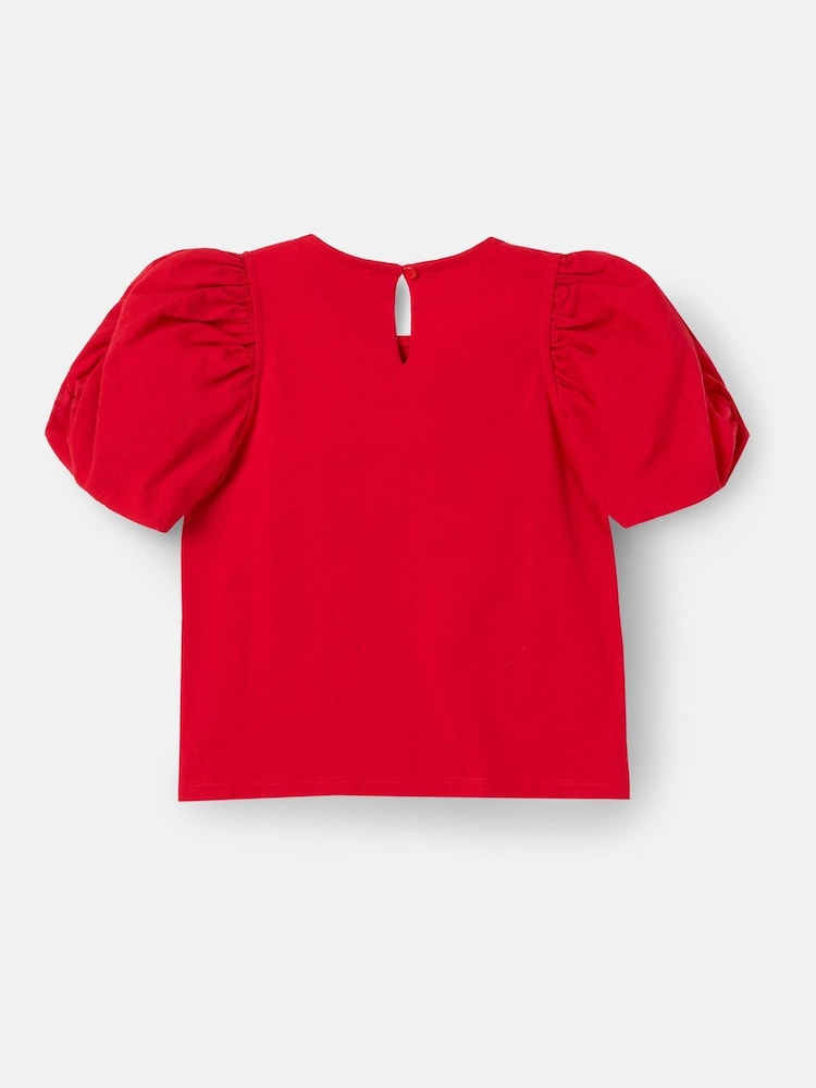 Buy Angel & Rocket Red Tilly Woven Collar Puff Sleeve Top from Next Belgium