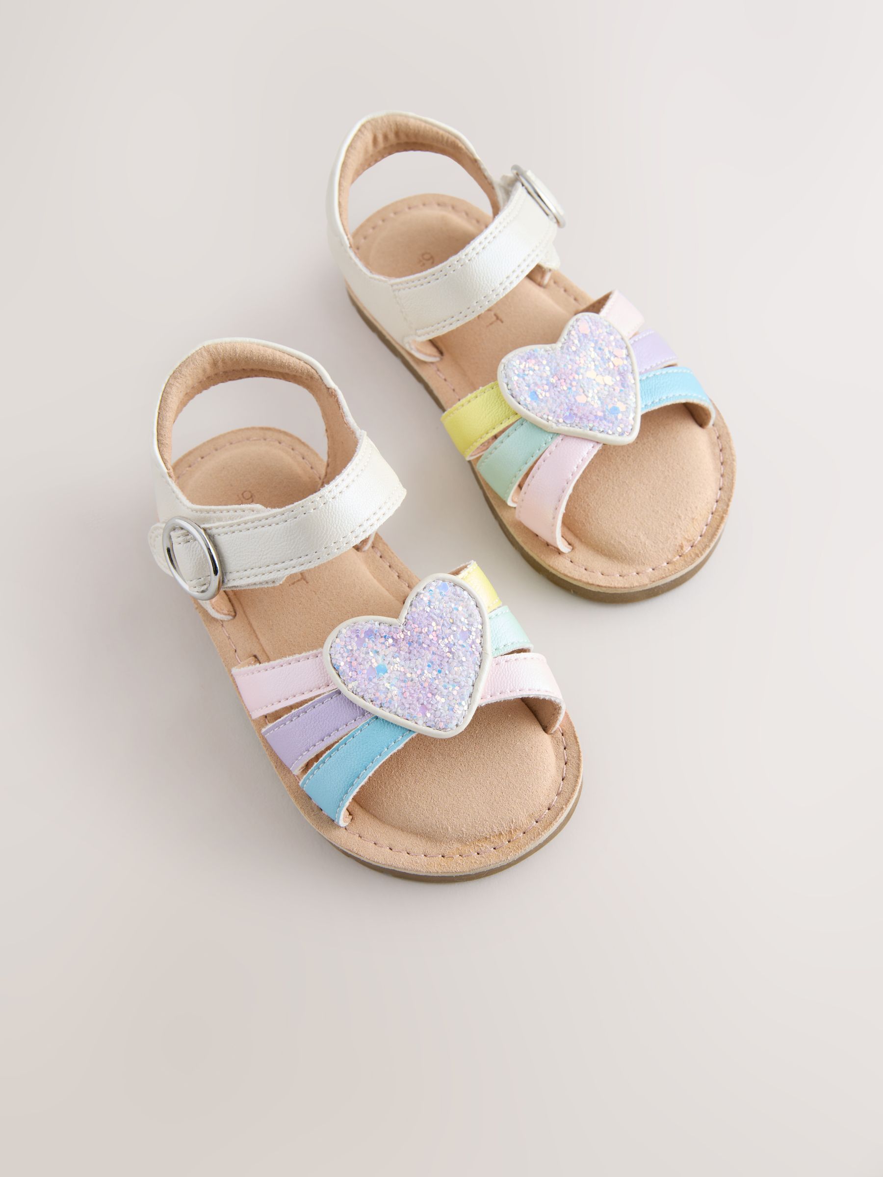 Buy Multi Pastel Standard Fit (F) Heart Occasion Sandals from the Next ...