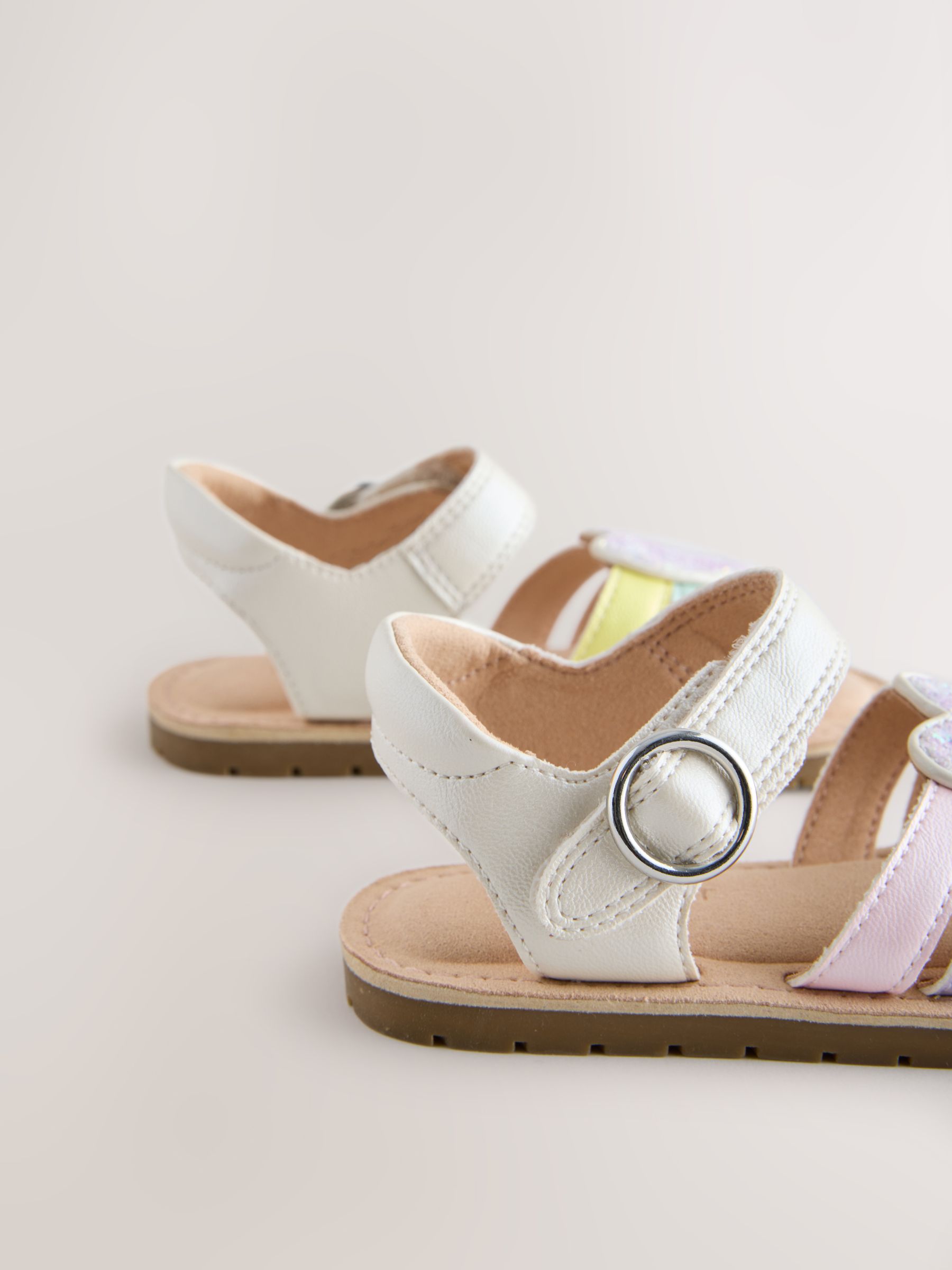 Buy Multi Pastel Standard Fit (F) Heart Occasion Sandals from the Next ...