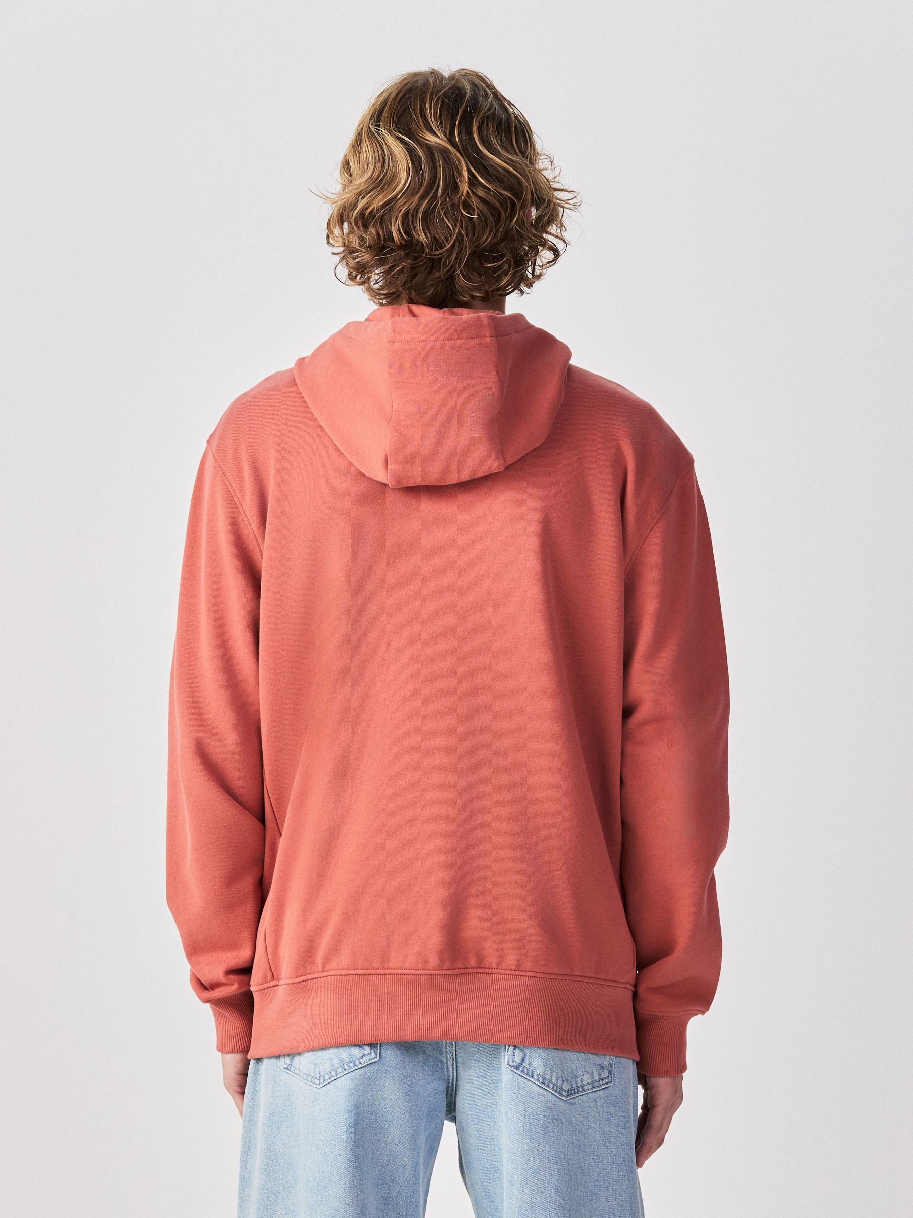 Buy Light Orange - Cotton Rich Lightweight Jersey Zip Through Hoodie ...