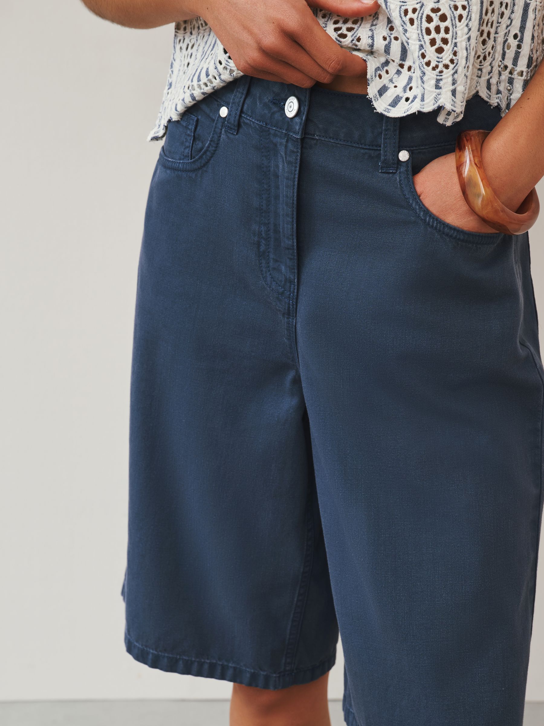 Buy Navy Blue Bermuda Cotton Chino Shorts from the Next UK online shop