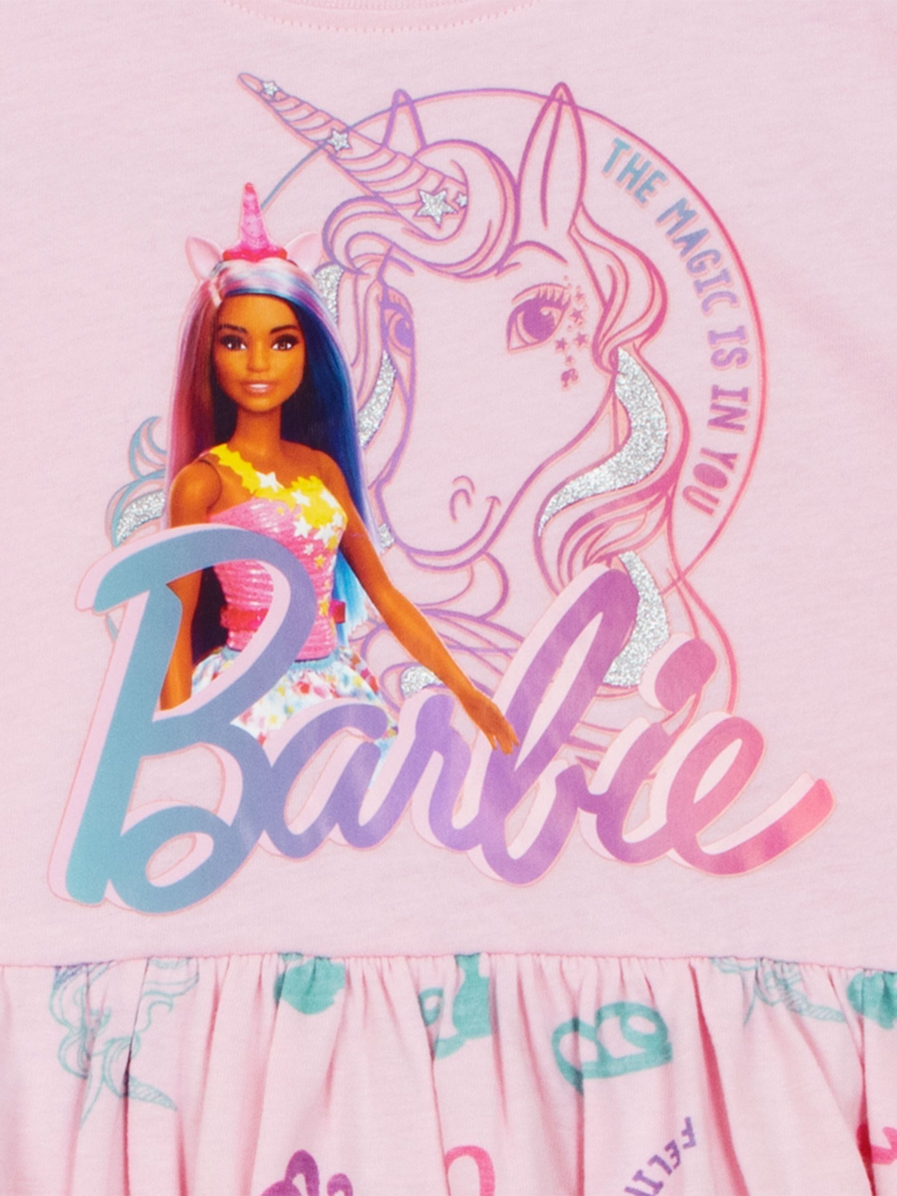 Buy Character Pink Barbie Long Sleeve Unicorn Dress from Next Australia