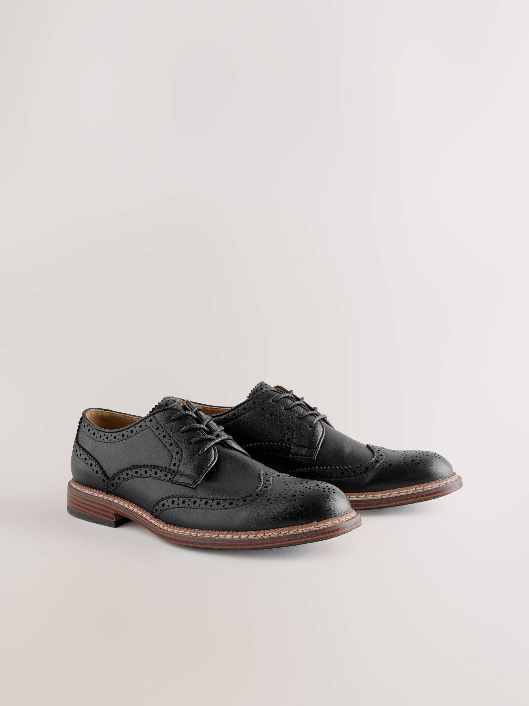 Buy Black Contrast Sole Brogue Shoes from the Next UK online shop