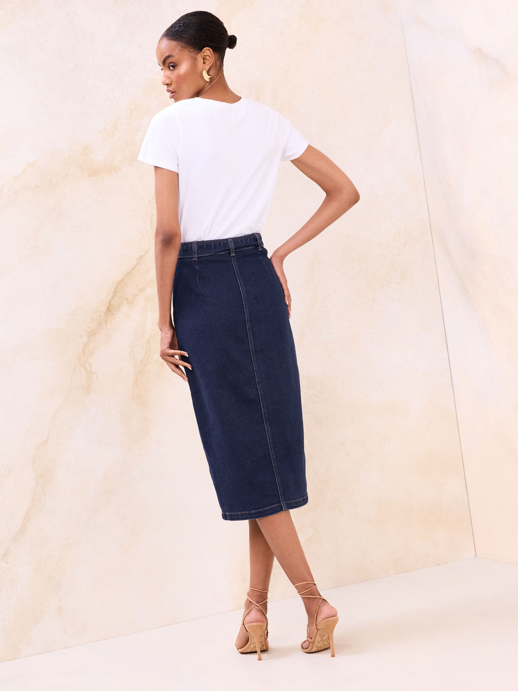 Buy Lipsy Rinse Wash Tailored Button Midi Skirt from Next USA