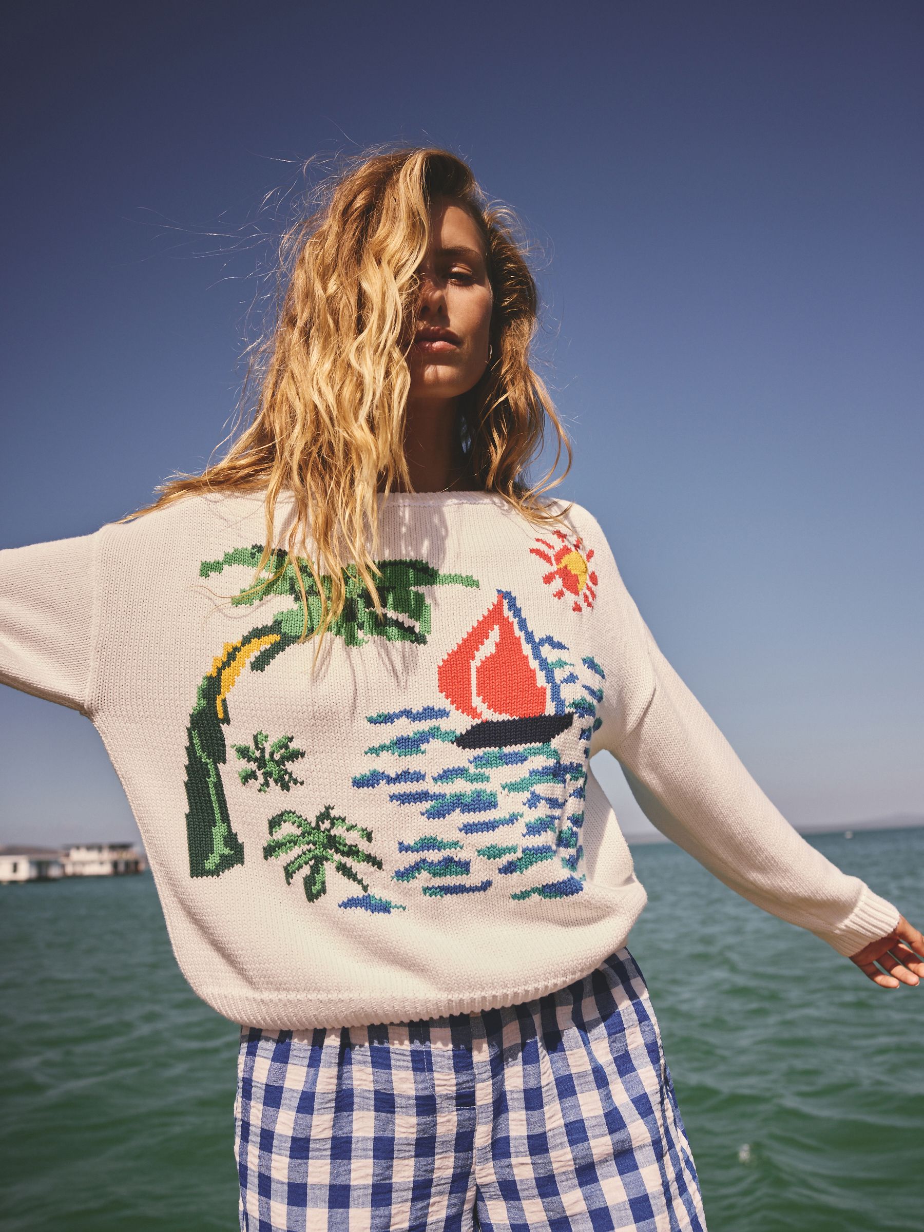 Buy White Multi Scenic Cotton Jumper from the Next UK online shop