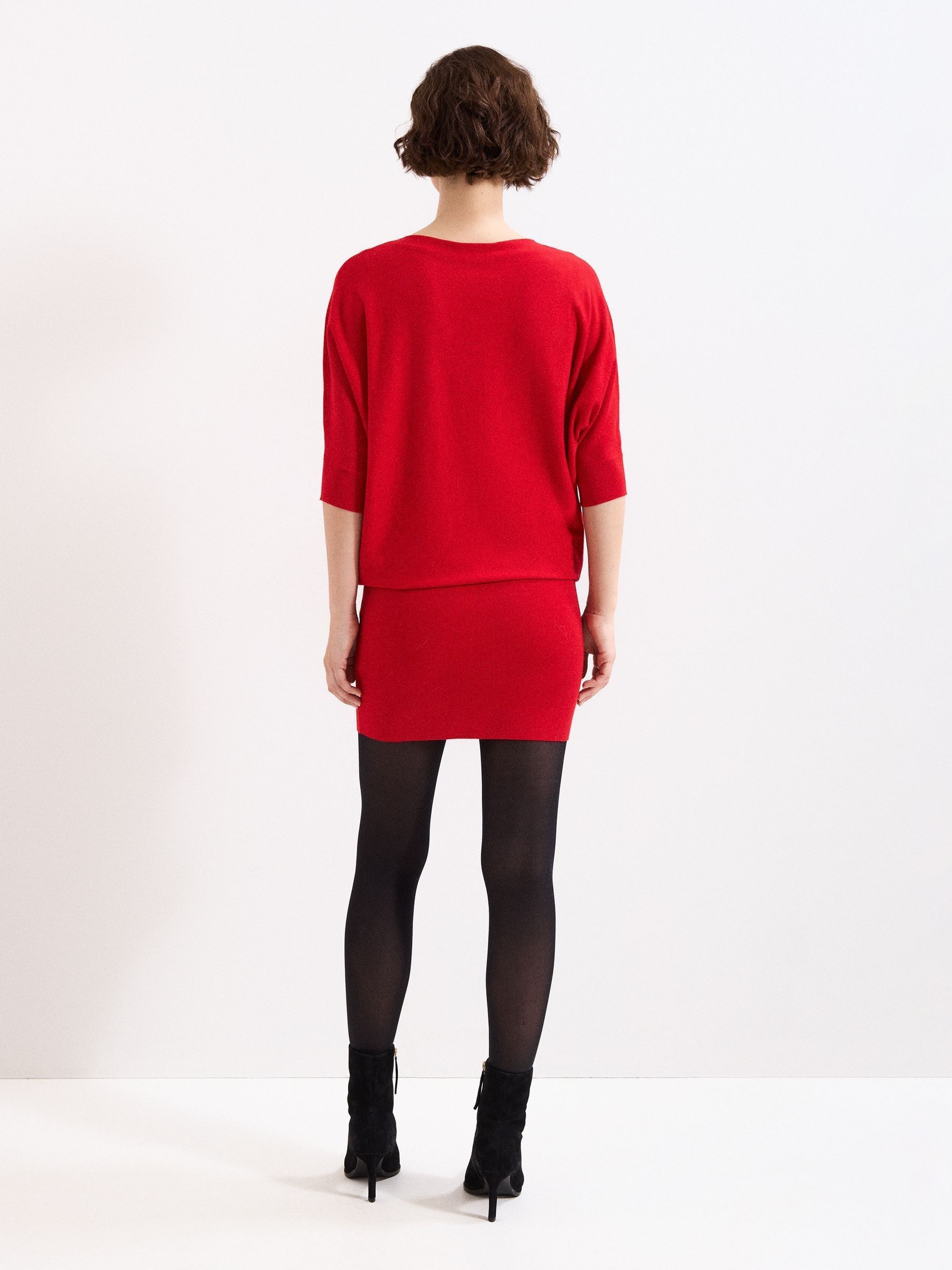 Buy Phase Eight Bright 'Red Becca Batwing Knitted Dress from the Next ...