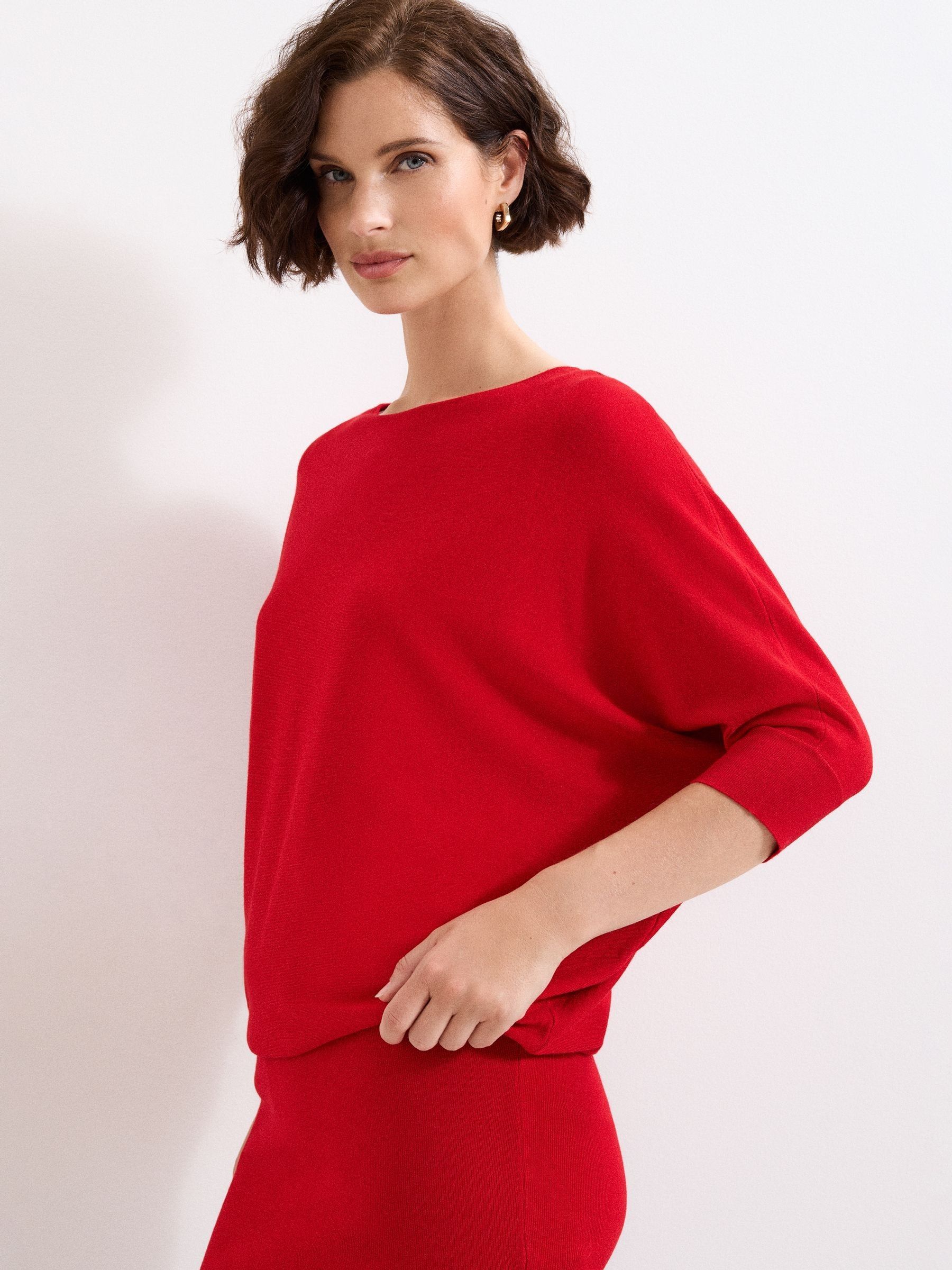 Buy Phase Eight Bright 'Red Becca Batwing Knitted Dress from Next New ...