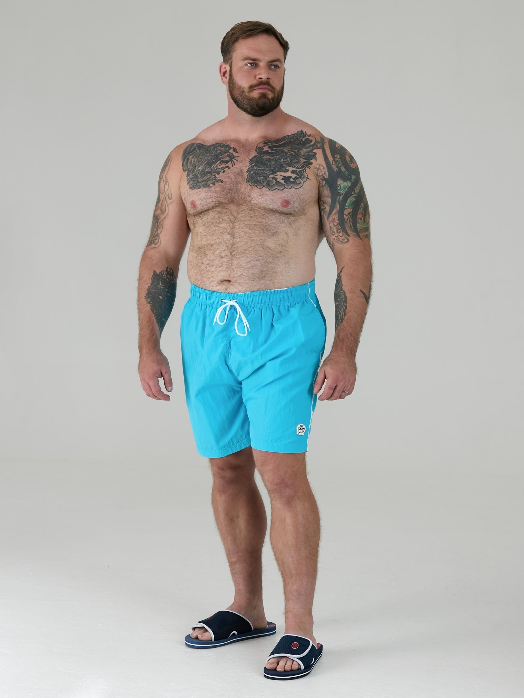 Buy D555 Blue YARROW Full Length Swim Shorts from the Next UK online shop