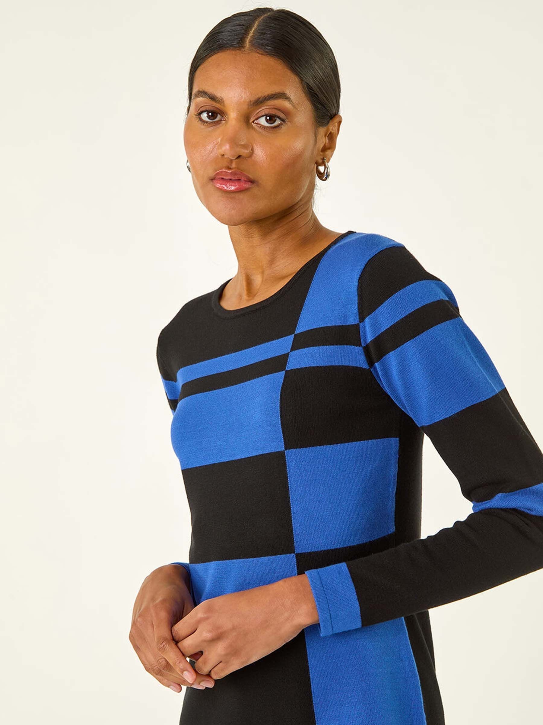 Buy Roman Blue Colour Block Knitted Dress from the Next UK online shop