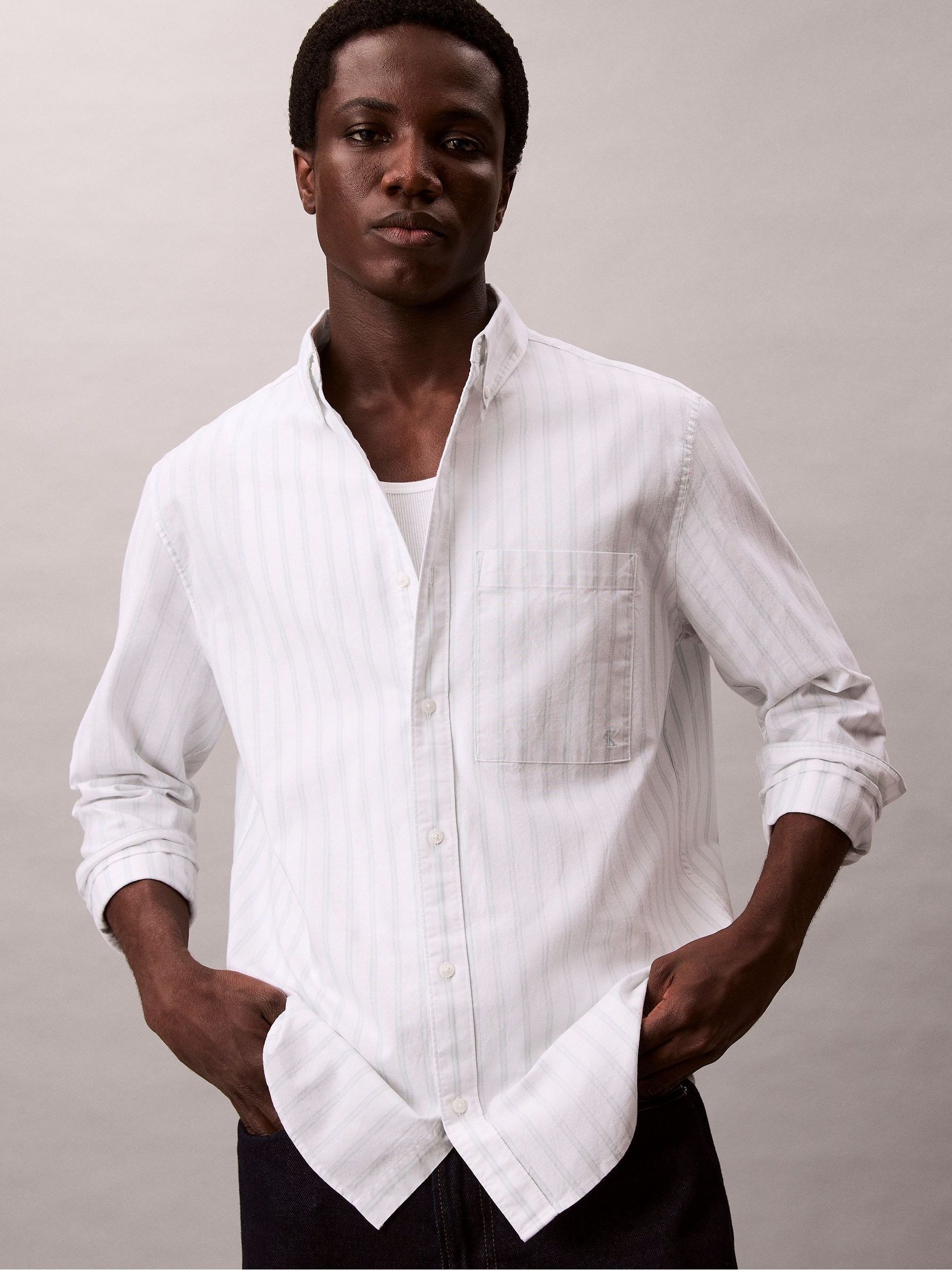 Buy Calvin Klein Stripe Oxford Classic Button-Down Shirt from Next ...