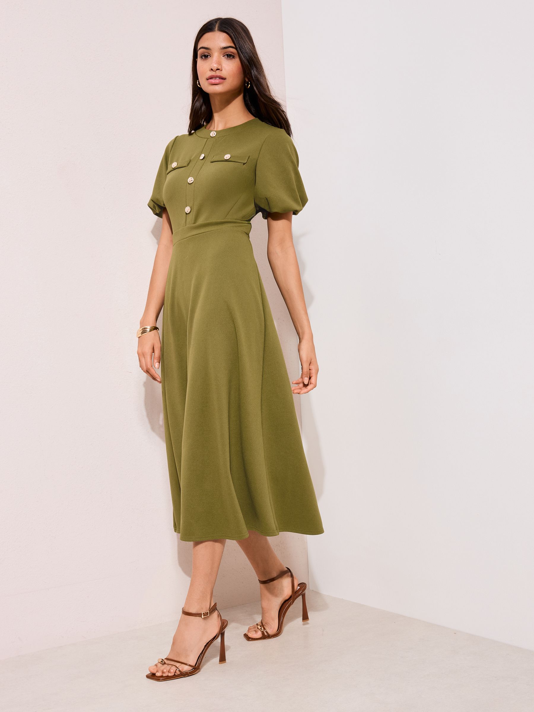 Buy Friends Like These Green Military Midi Dress from Next Ireland