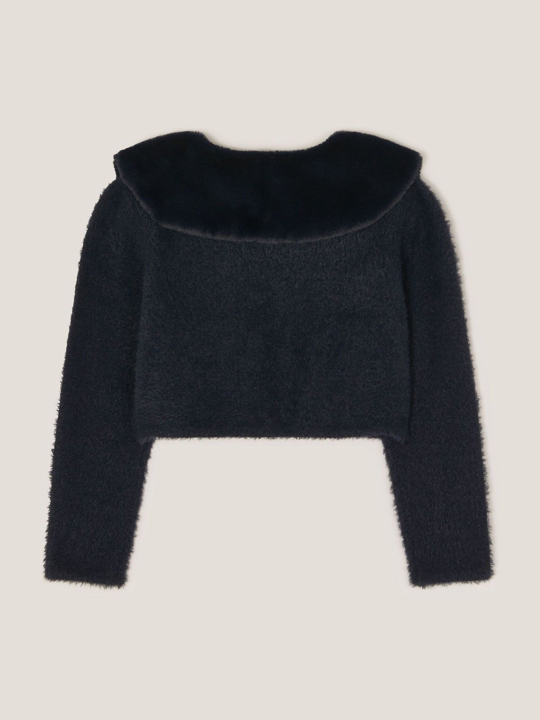 Buy Monsoon Blue Detachable Collar Fuzzy Cardigan from Next India
