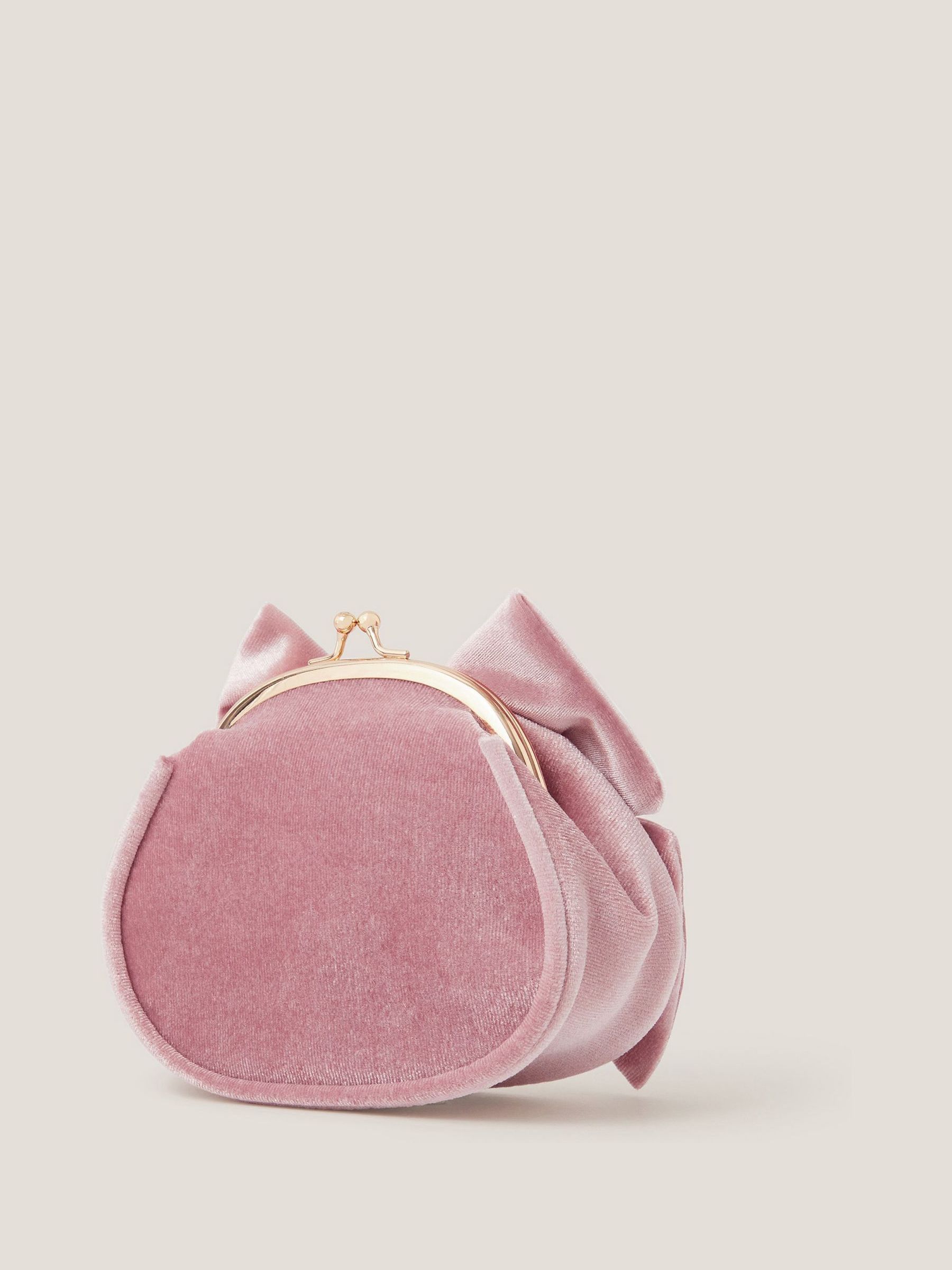 Buy Monsoon Pink Velvet Bow Clip Frame Bag from Next Canada