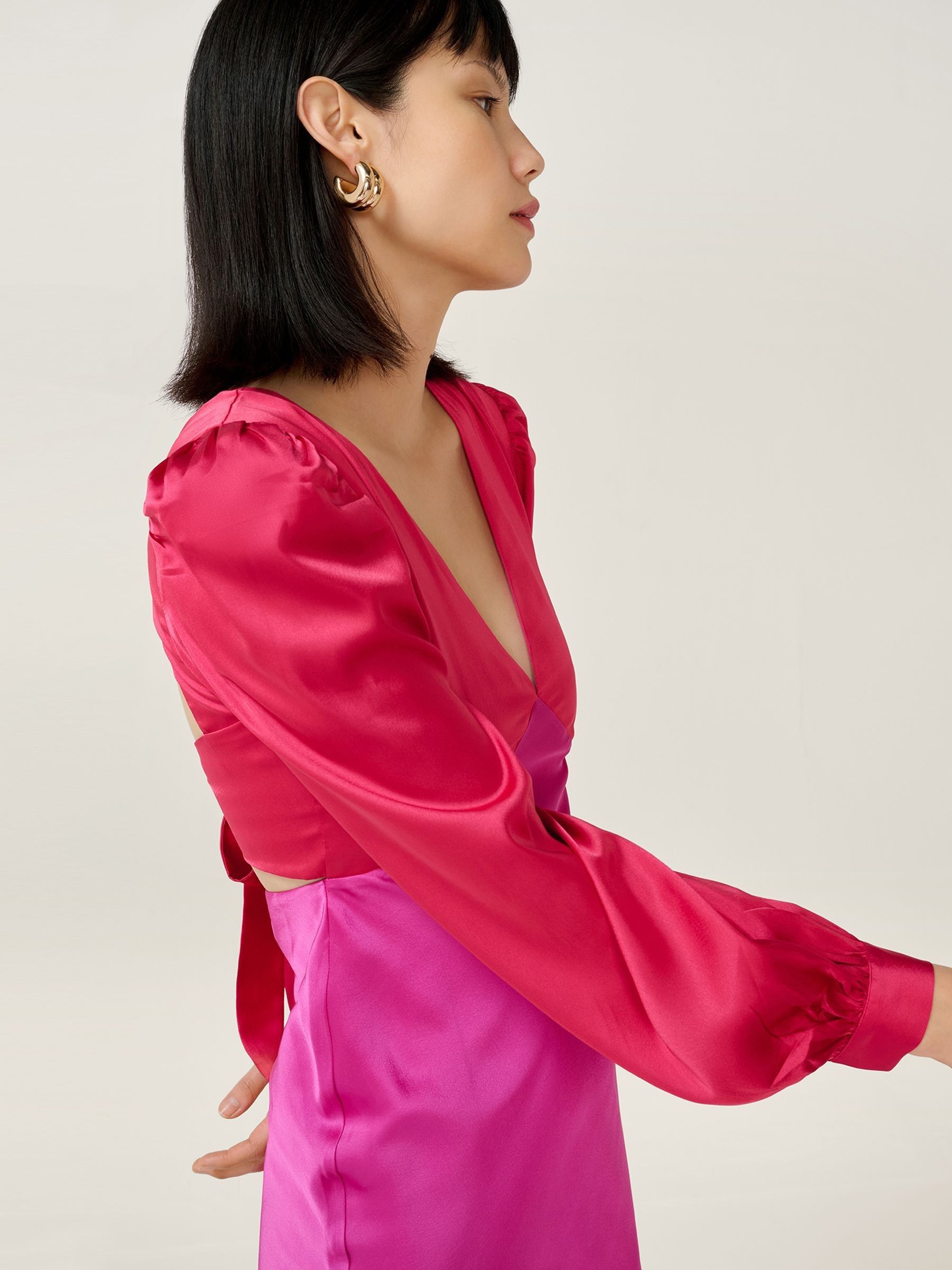 Buy Omnes Light Pink Francoise Blurred Floral Dress from the Next UK ...