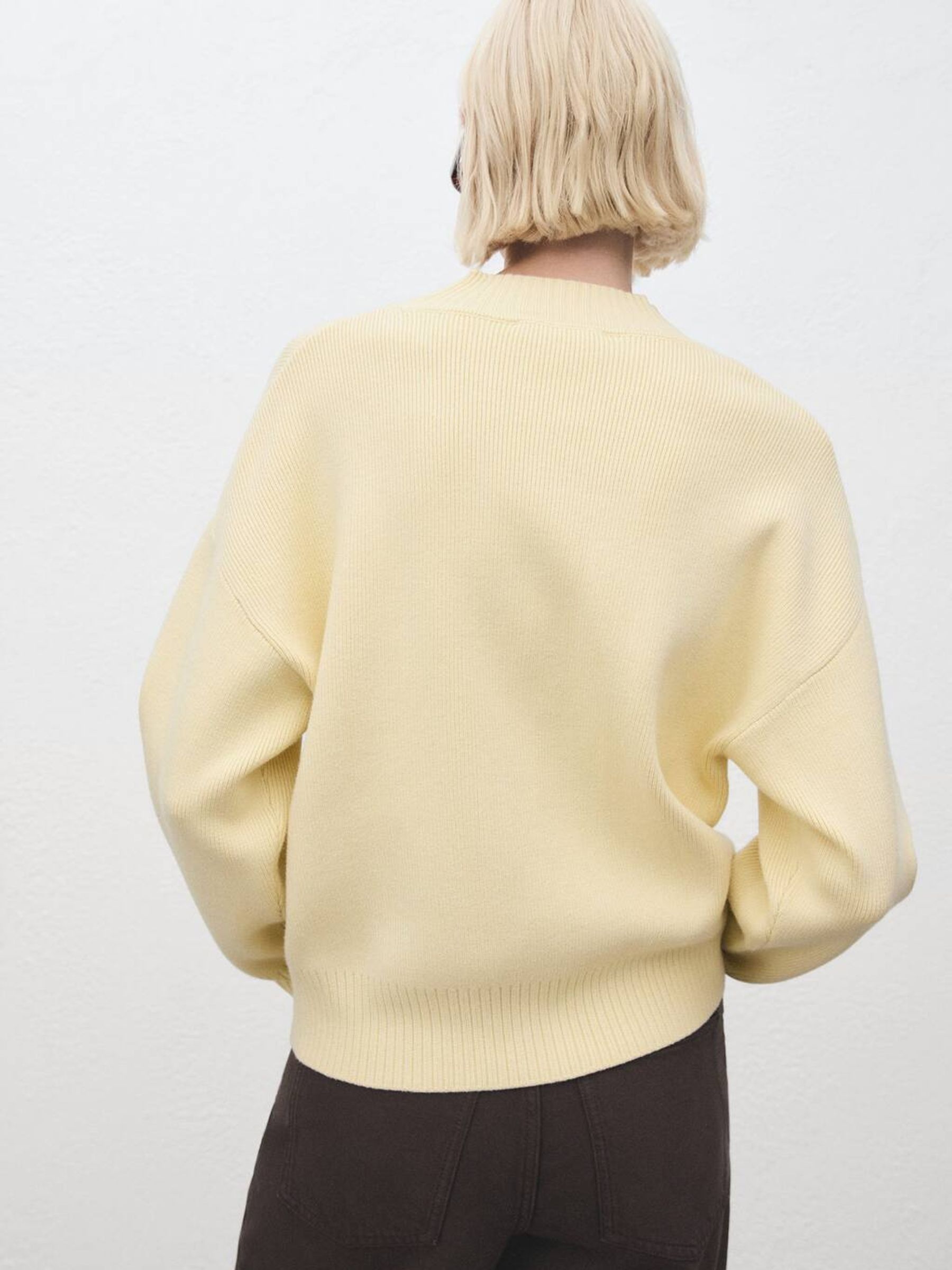 Buy Mango Yellow Round Neck Long Sleeve Jumper from the Next UK online shop