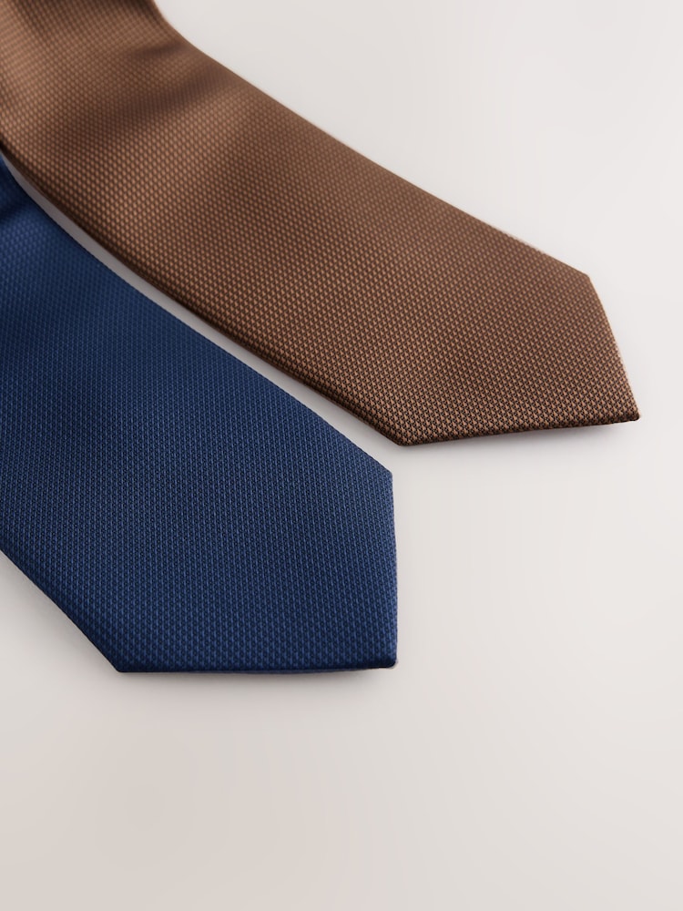 Buy Multi Textured Ties 2 Pack from Next Australia