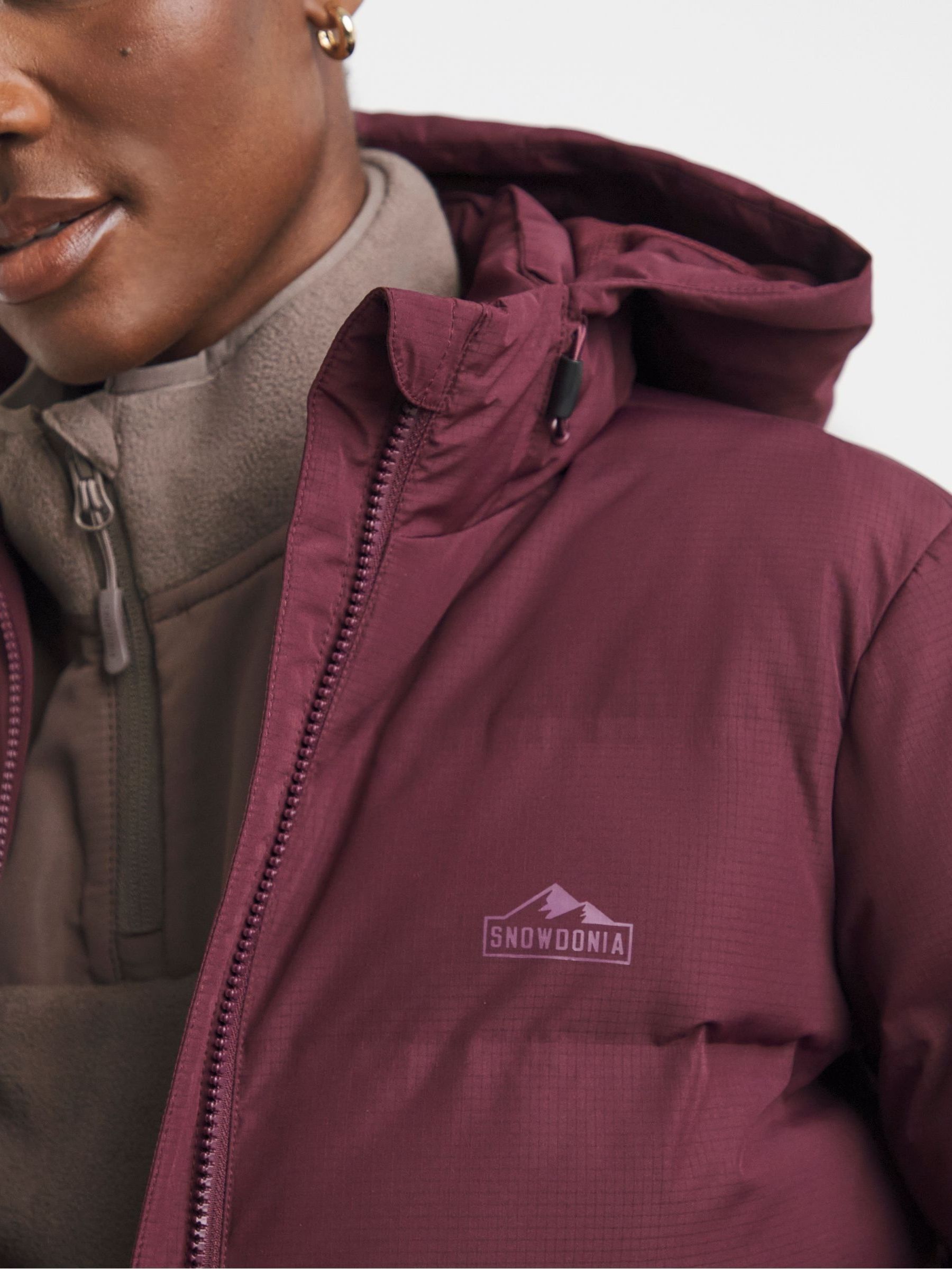 Buy Snowdonia Red Showerproof Long Line Padded Jacket from Next USA