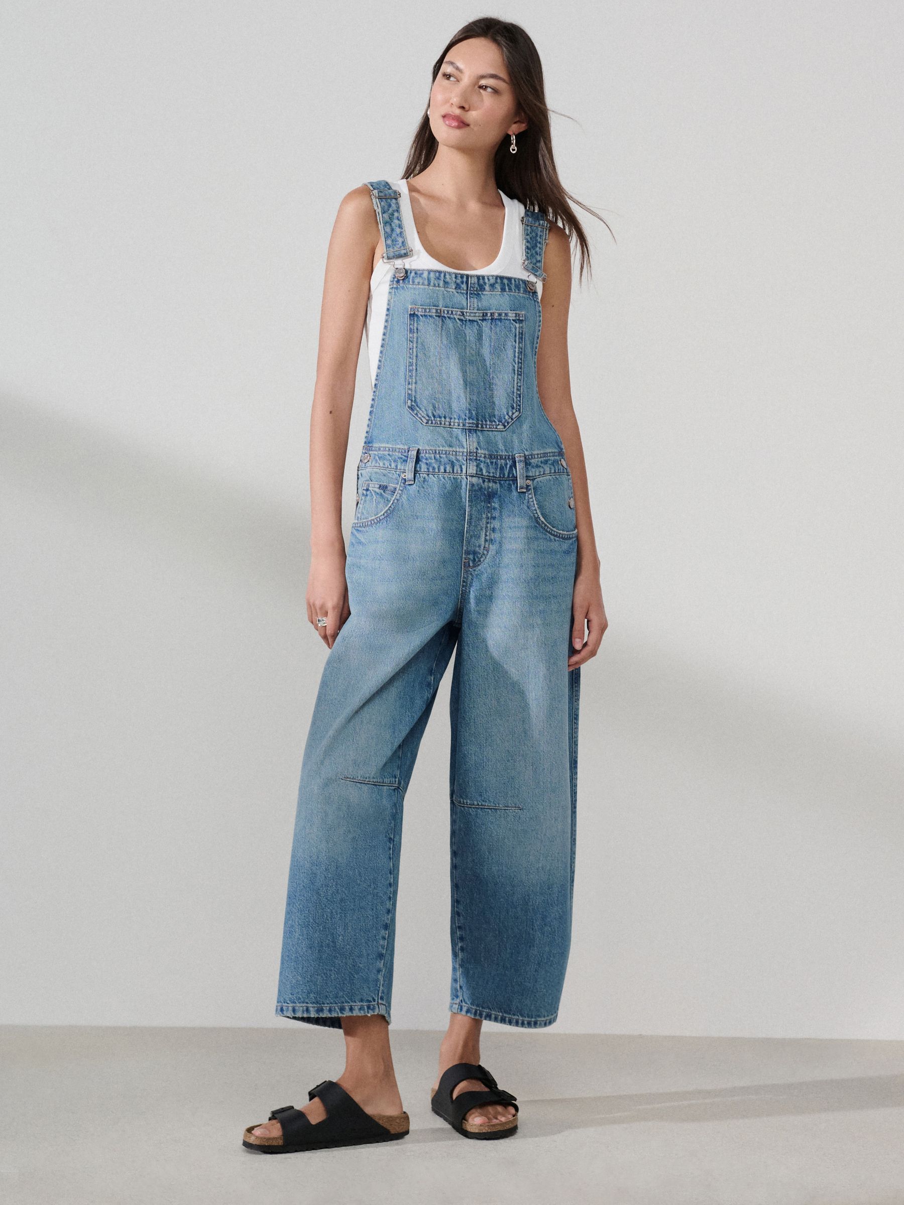 Buy Light Blue Denim Barrel Dungaree Jumpsuit from the Next UK online shop