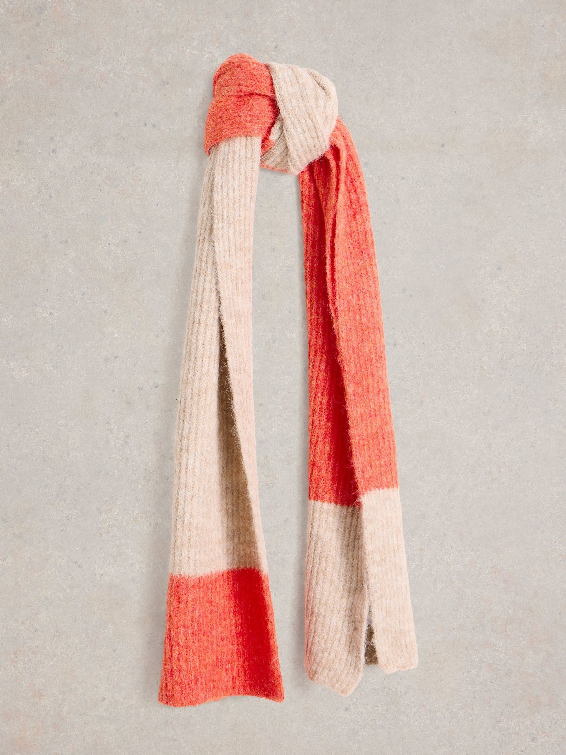 Buy White Stuff Red Colourblock Knitted Scarf from Next USA
