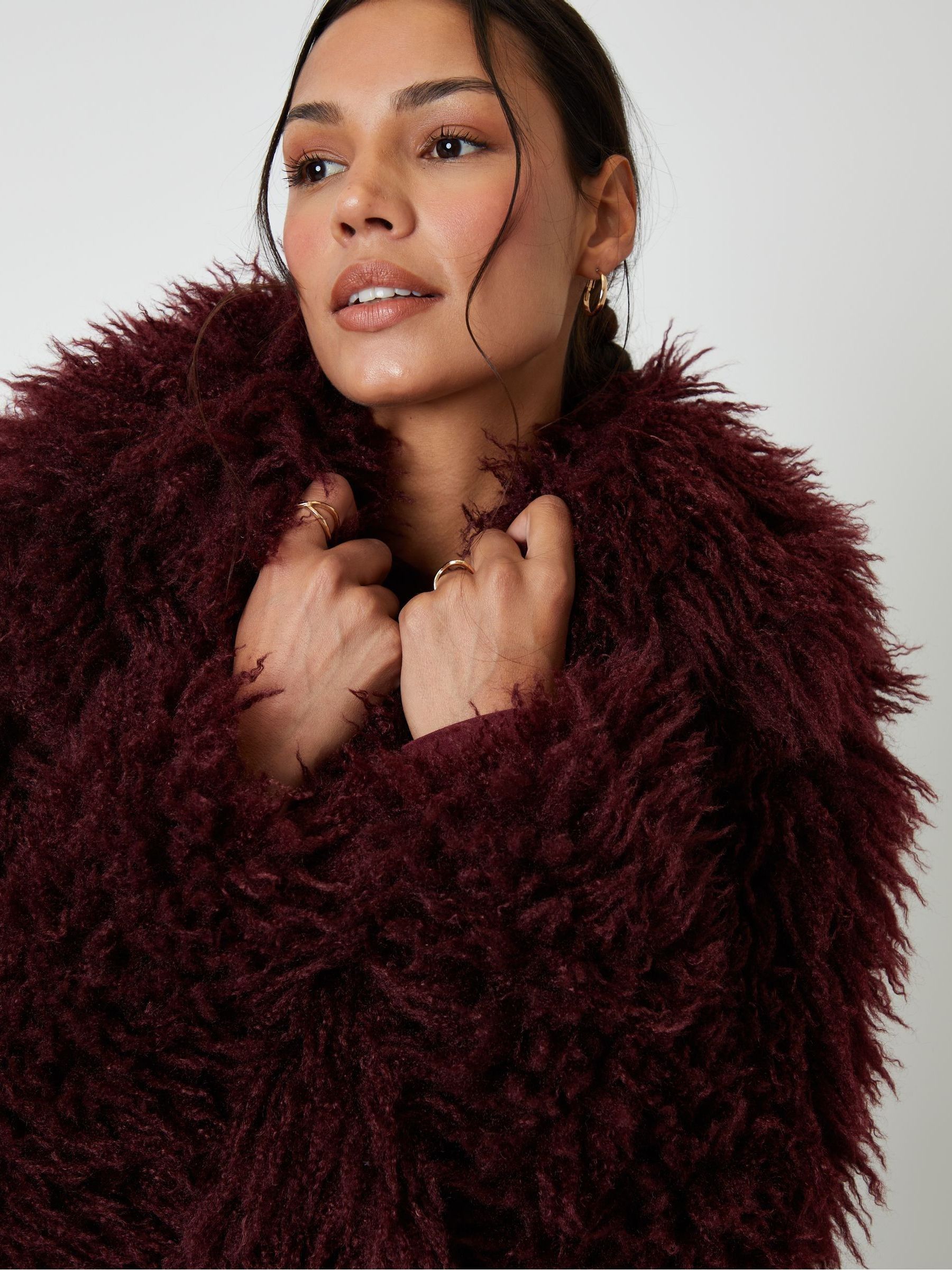Buy Threadbare Red Collared Faux Fur Coat from Next Australia