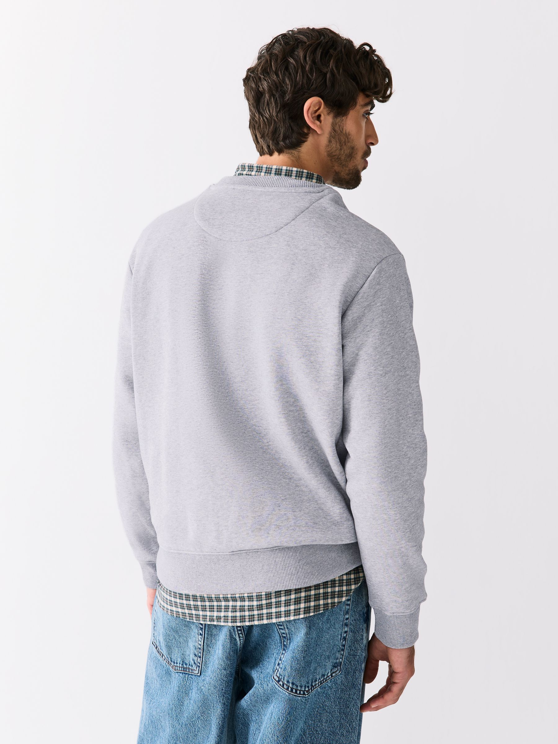 Buy Grey Marl Crew Sweatshirt Small Graphic Embroidery from Next Bangladesh