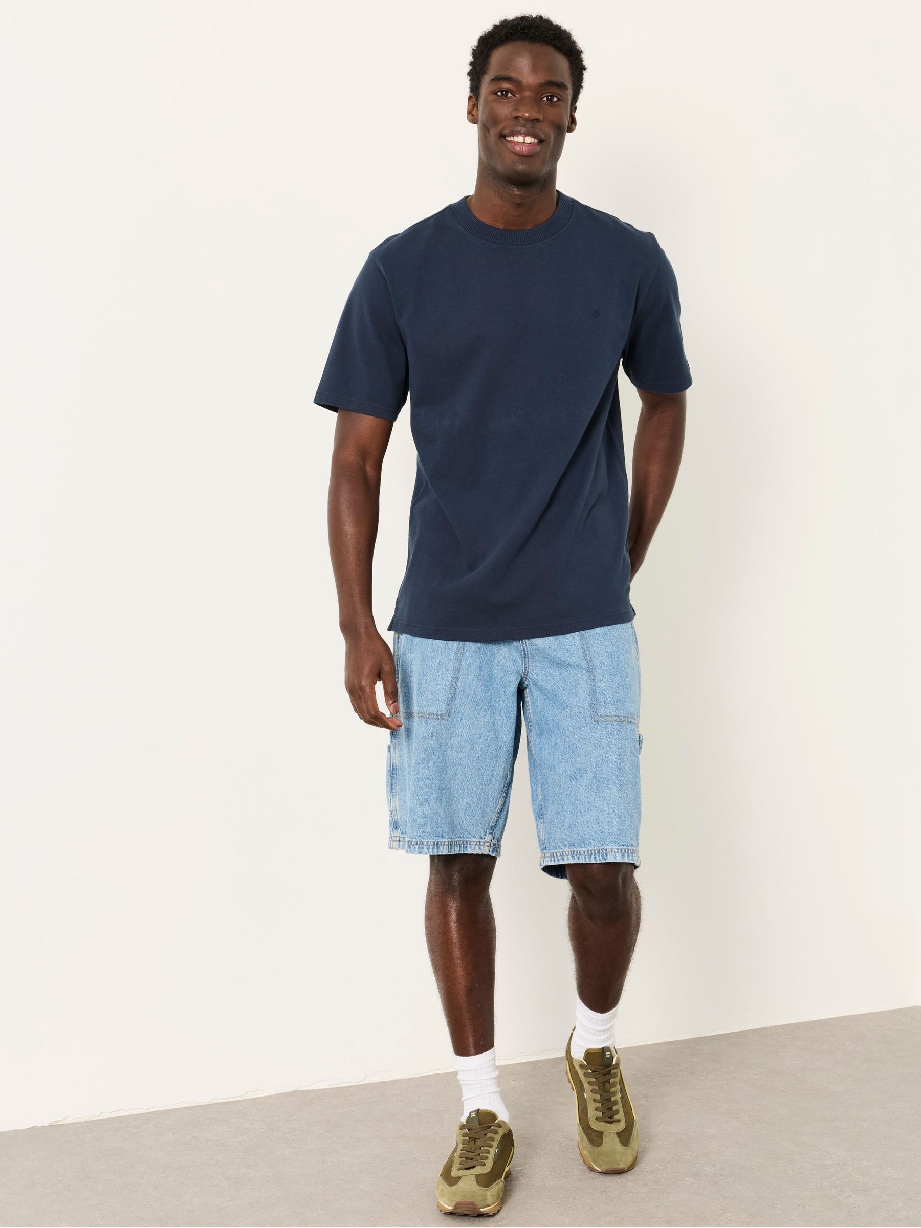 Buy FatFace Alton Relaxed Fit Navy Heavyweight T-Shirt from the Next UK ...