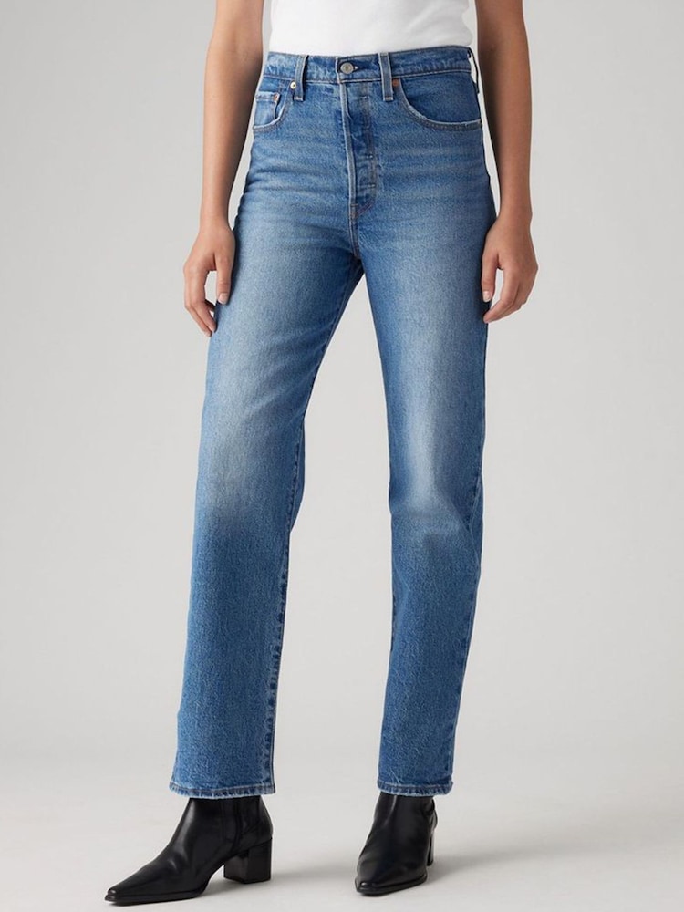 Buy Levi's® Blue Ribcage Straight Ankle Jeans from the Next UK online shop
