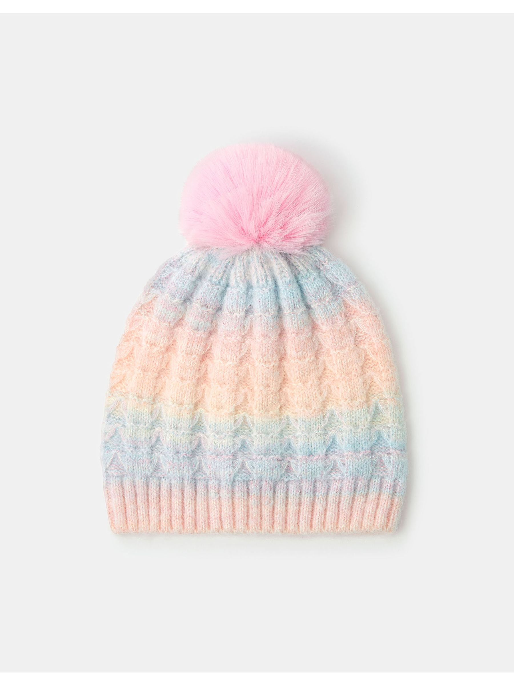 Buy Angels By Accessorize Pink Girls Ombré Bobble Beanie Hat from the ...