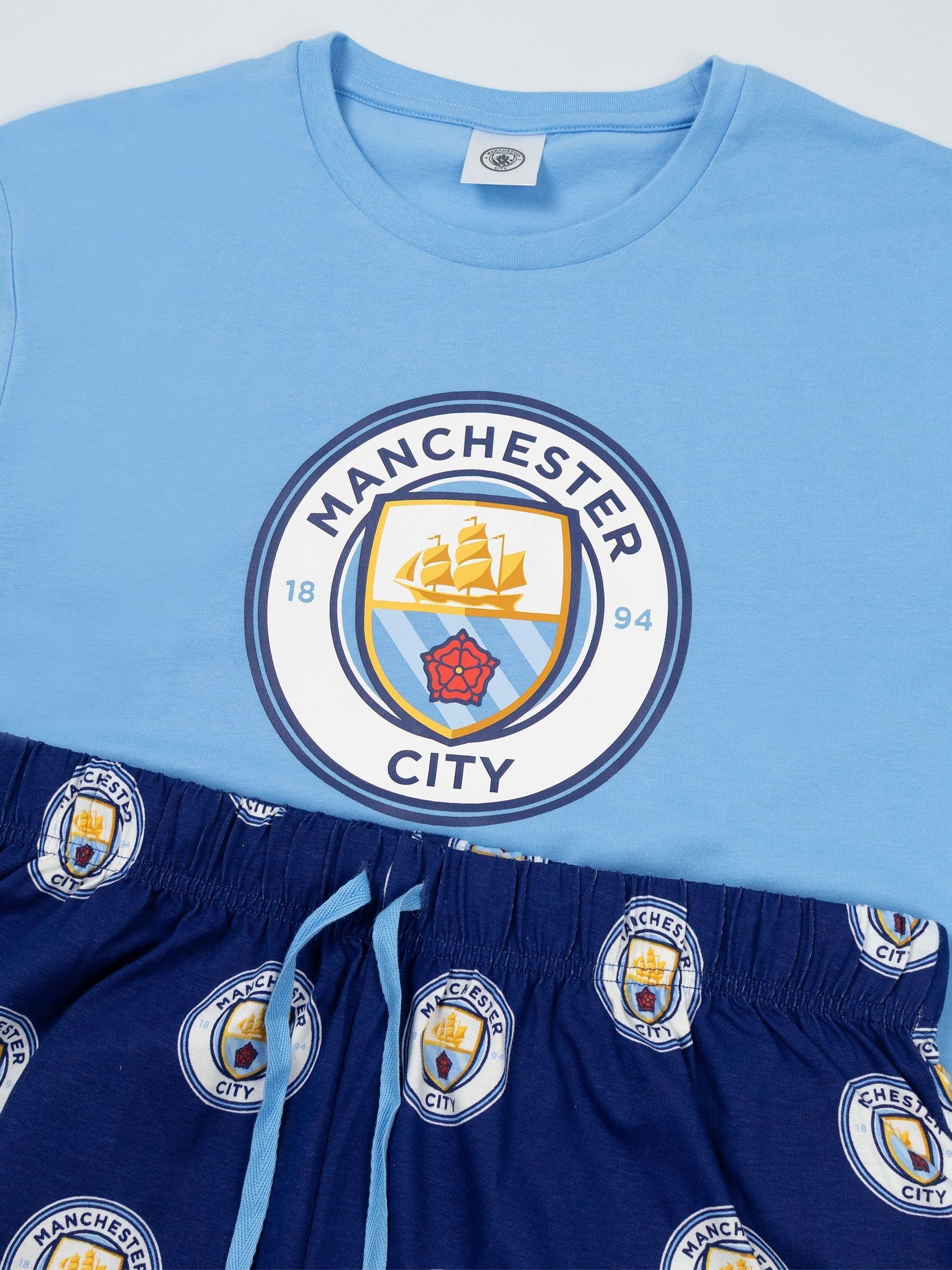 Buy Vanilla Underground Manchester City Short Sleeve Long Leg Pyjamas ...