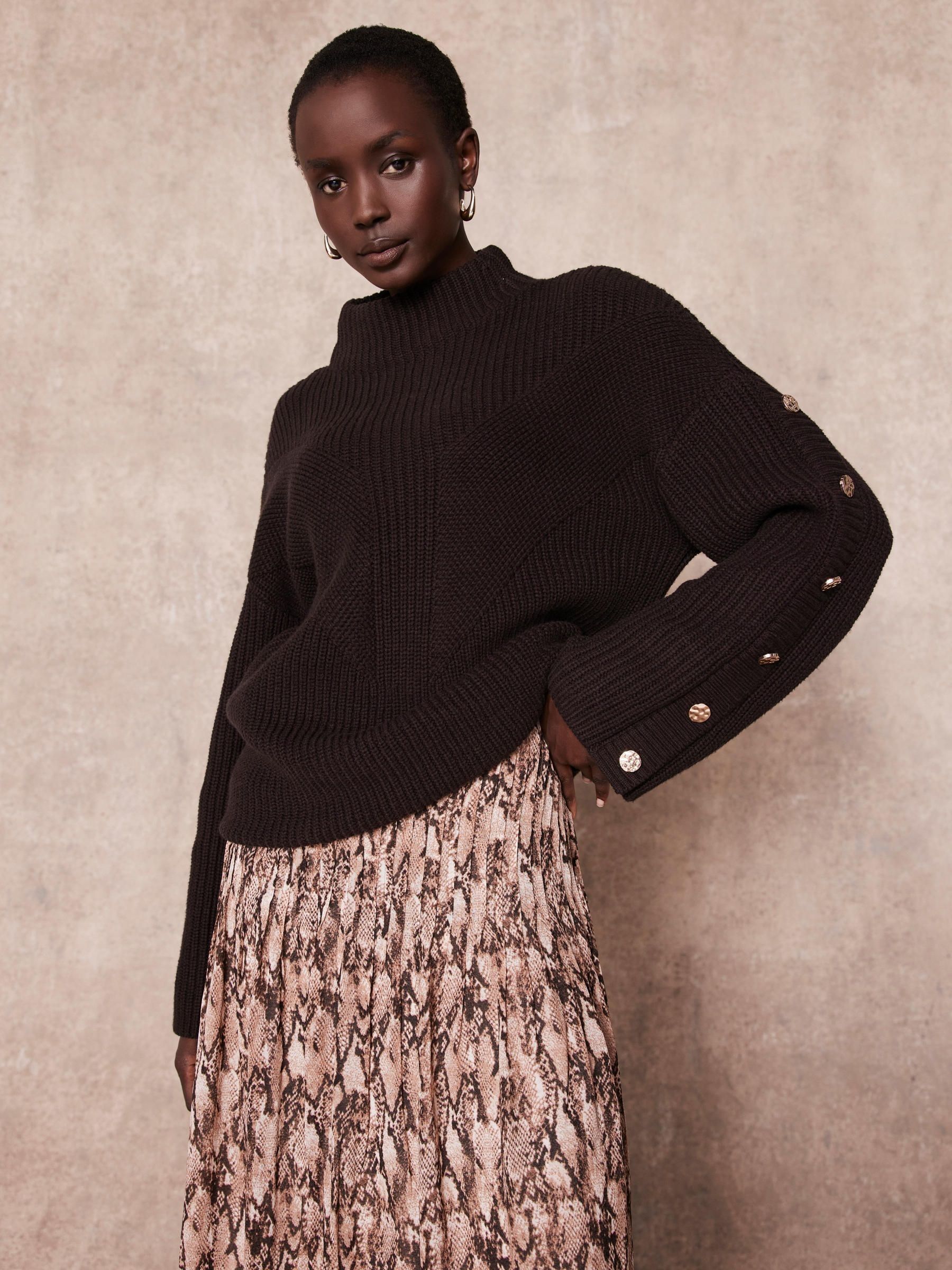 Buy Mint Velvet Brown Button Detail Jumper from Next Ireland