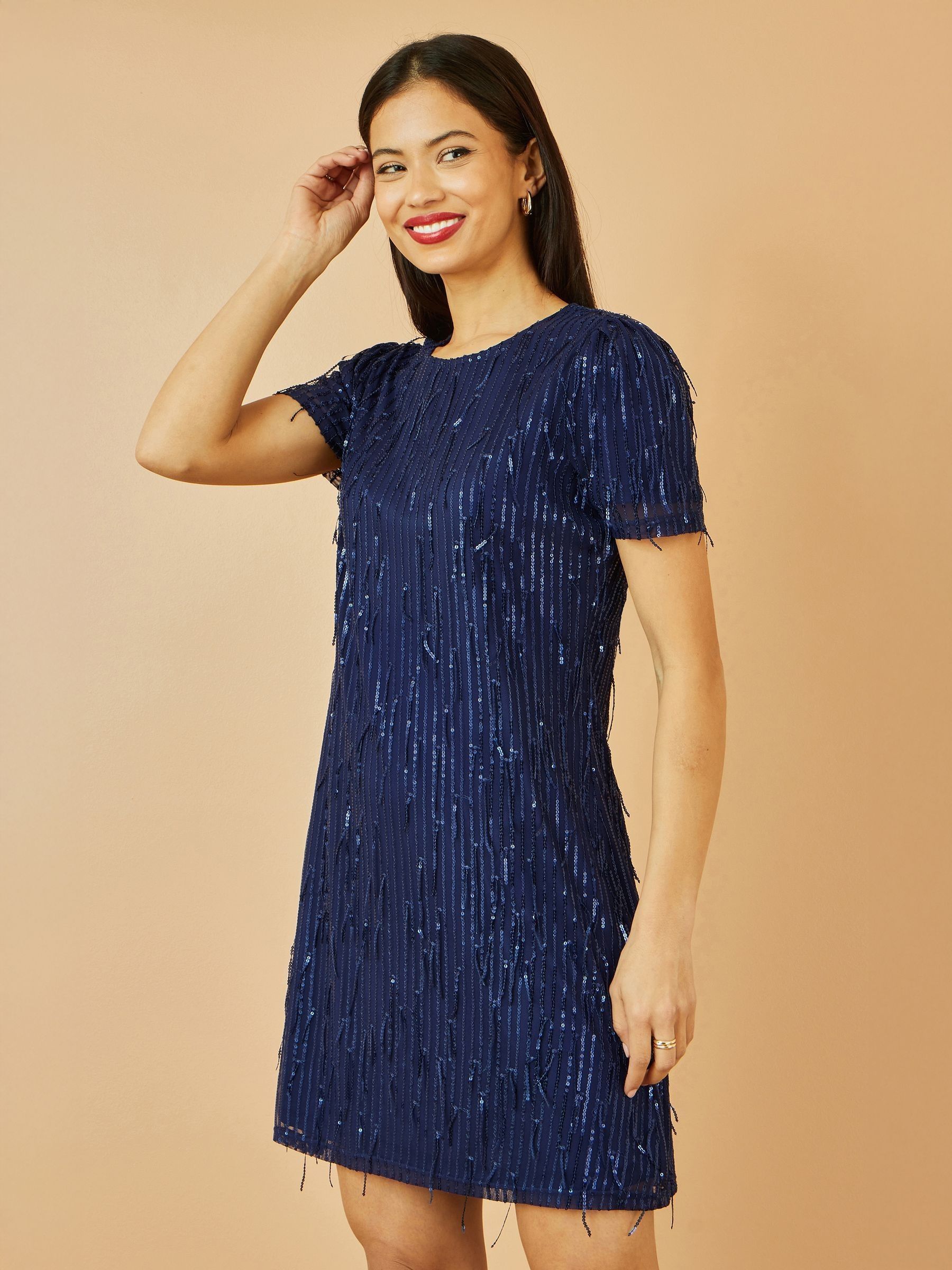 Buy Yumi Blue Dripping Sequin Tunic Dress from Next Hungary