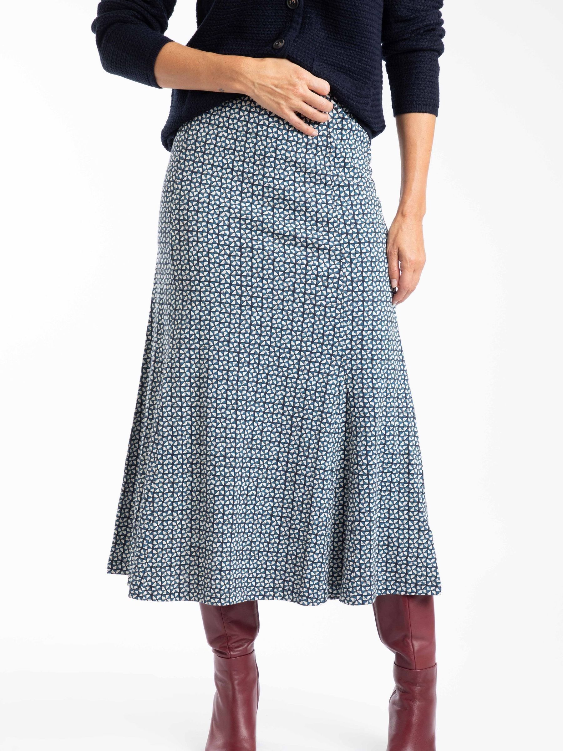 Buy Weird Fish Blue Ares Printed Jersey A-Line Maxi Skirt from Next Cyprus