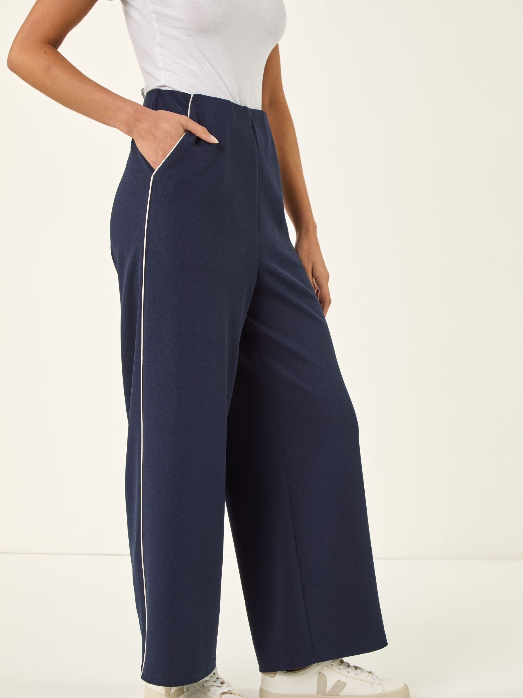 Buy Roman Blue Petite Side Seam Stretch Trousers from Next New Zealand