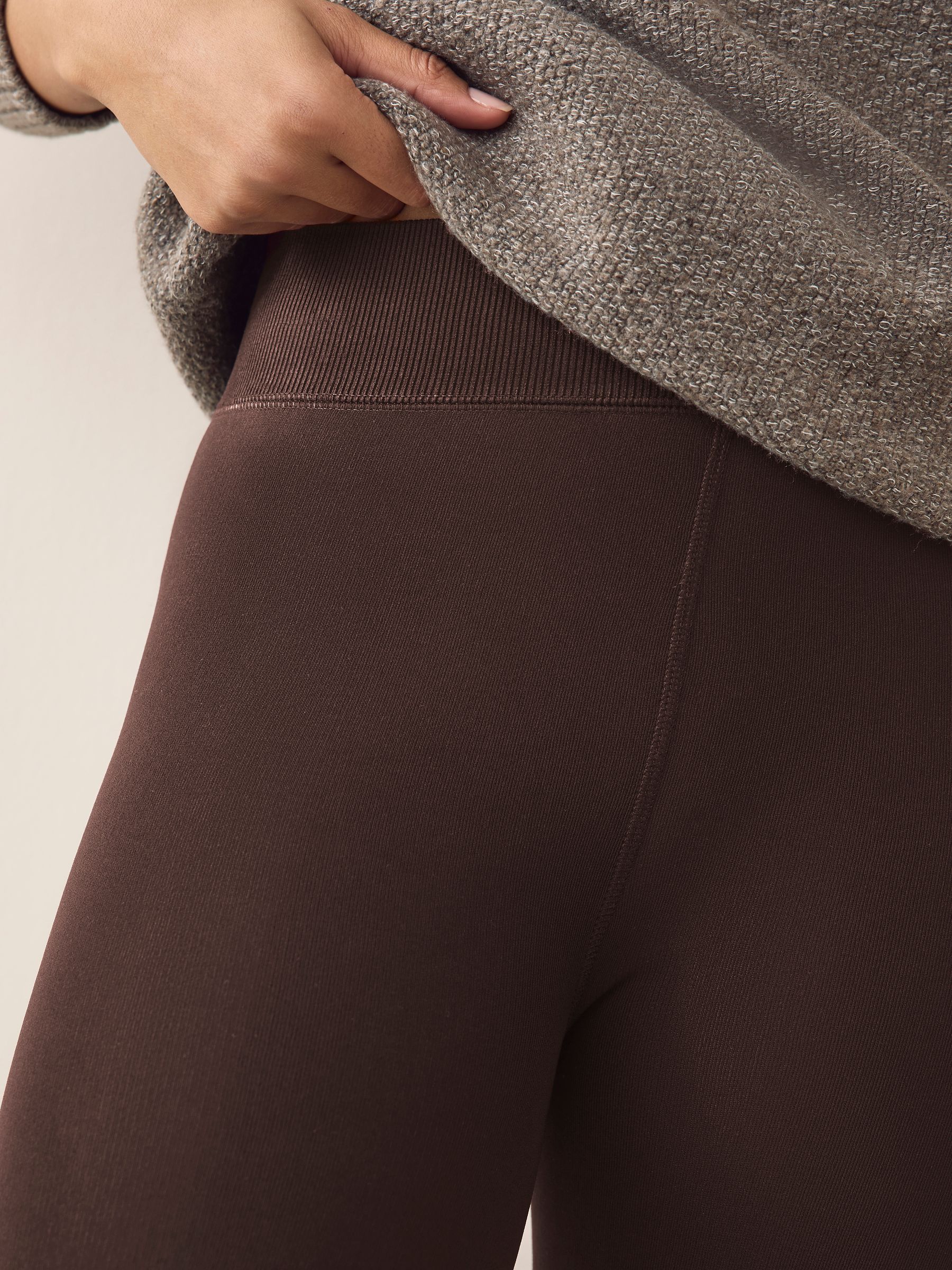 Buy Chocolate Brown Maximum Warmth Fleece Lined Thermal Leggings from ...