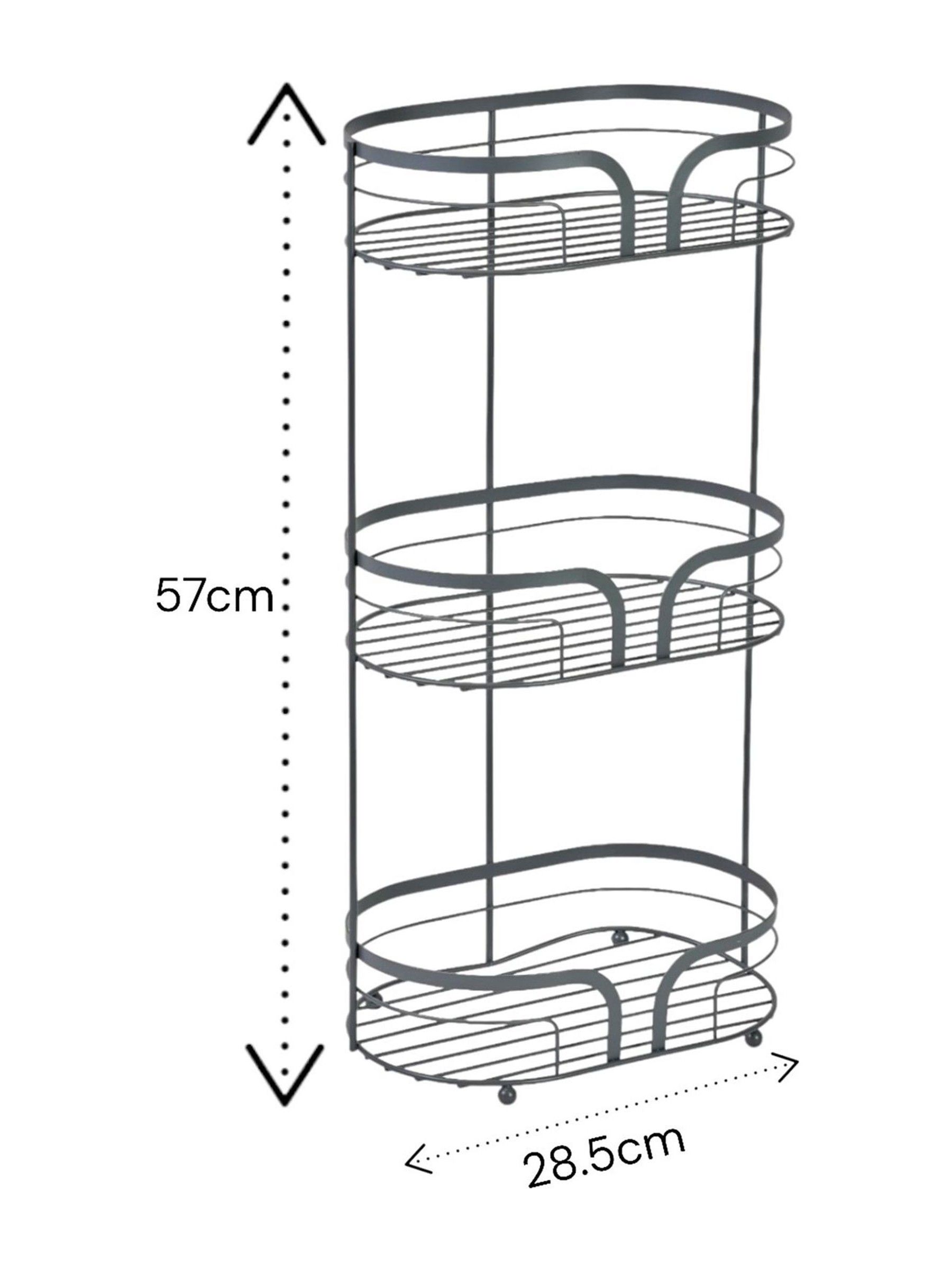 Buy Showerdrape Grey Dante Floor and 2 Tier Shower Caddy Set from the ...