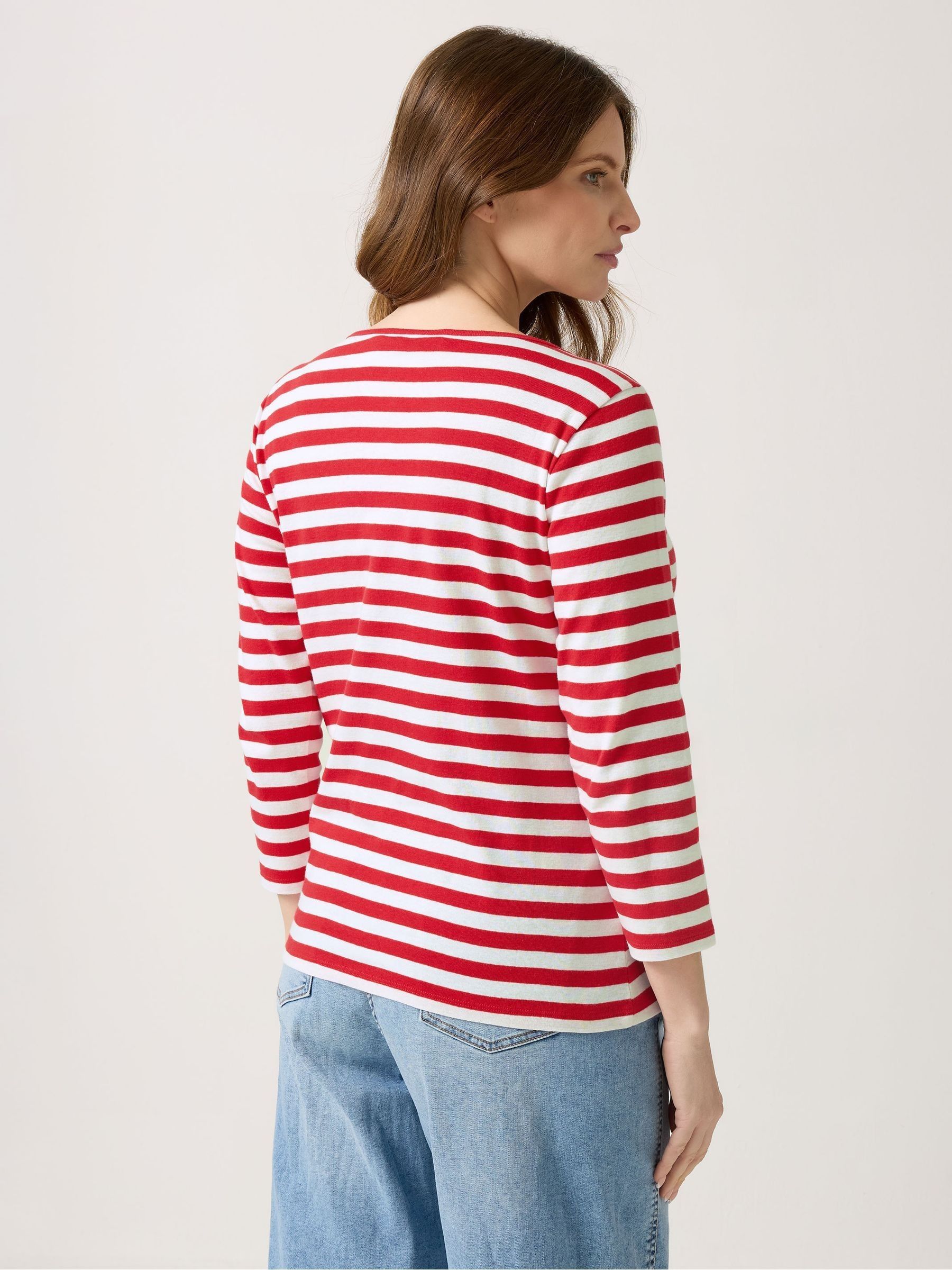Buy M&Co Red Stripe 3/4 Sleeve Slash Top from the Next UK online shop