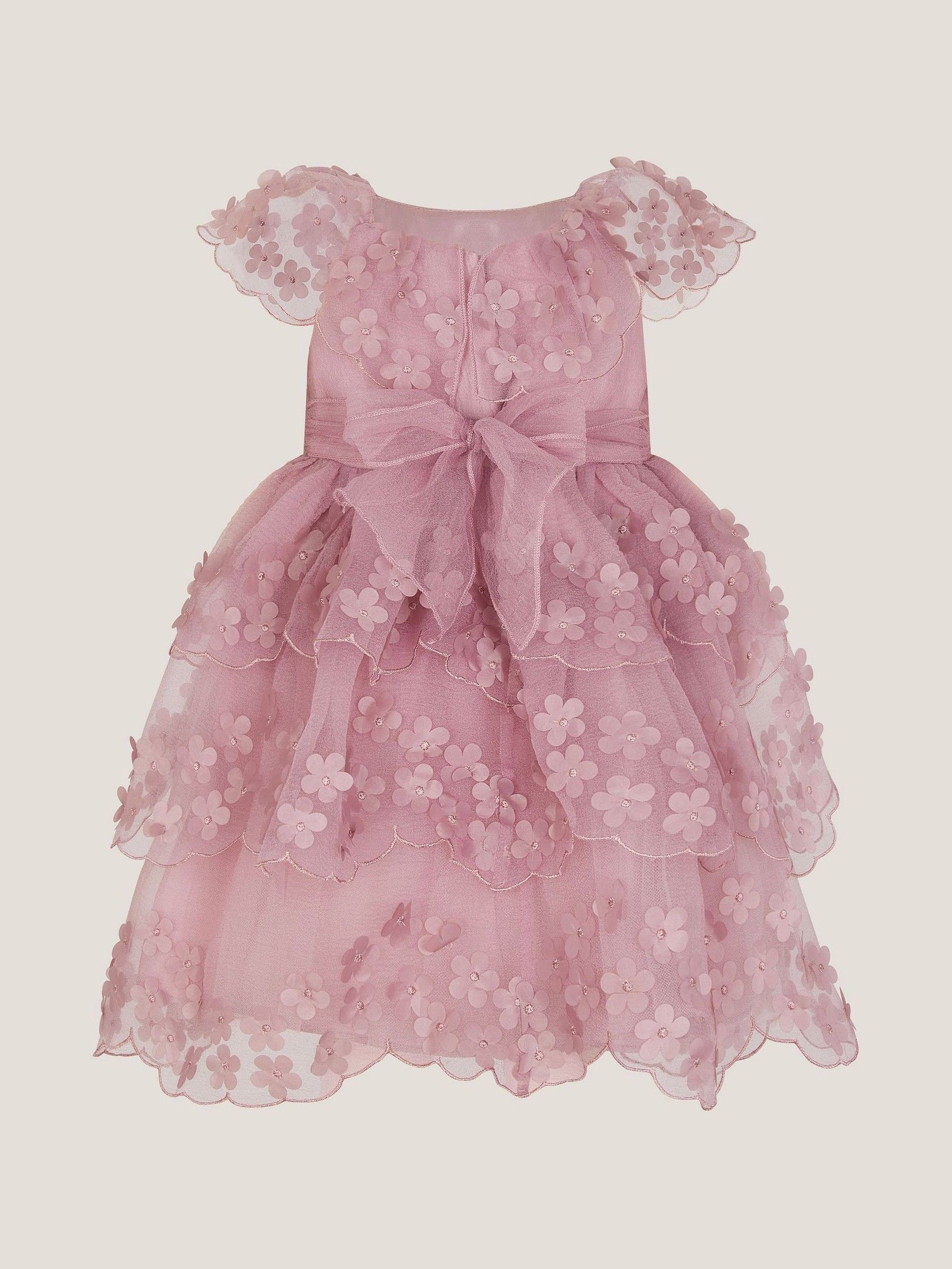 Buy Monsoon Pink Baby Appliqué Scallop Party Dress from Next Kuwait