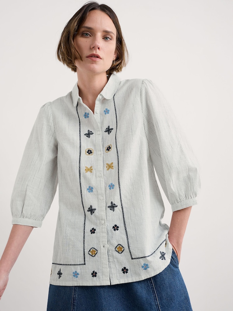 Buy Seasalt Cornwall Blue Hope Cottage Embroidered Blouse from Next India