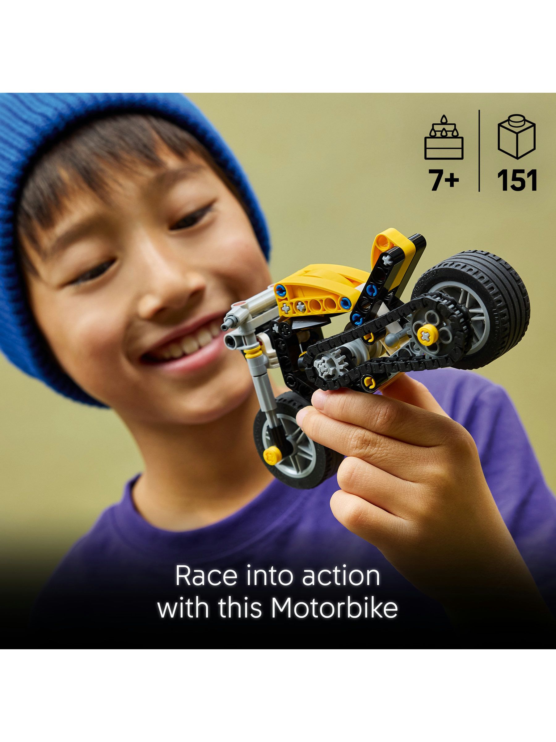 Buy LEGO Technic Yellow Motorbike Toy Model Kit 42225 from the Next UK ...