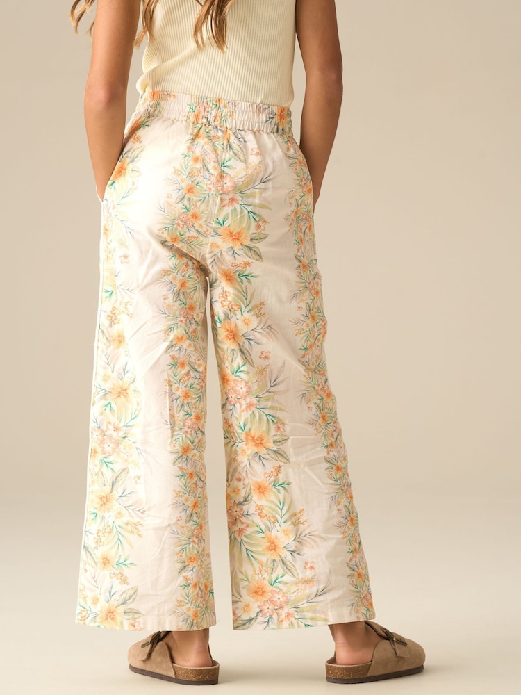 Buy Angel & Rocket Yellow Primrose Floral Print Tie Waist Trousers from ...