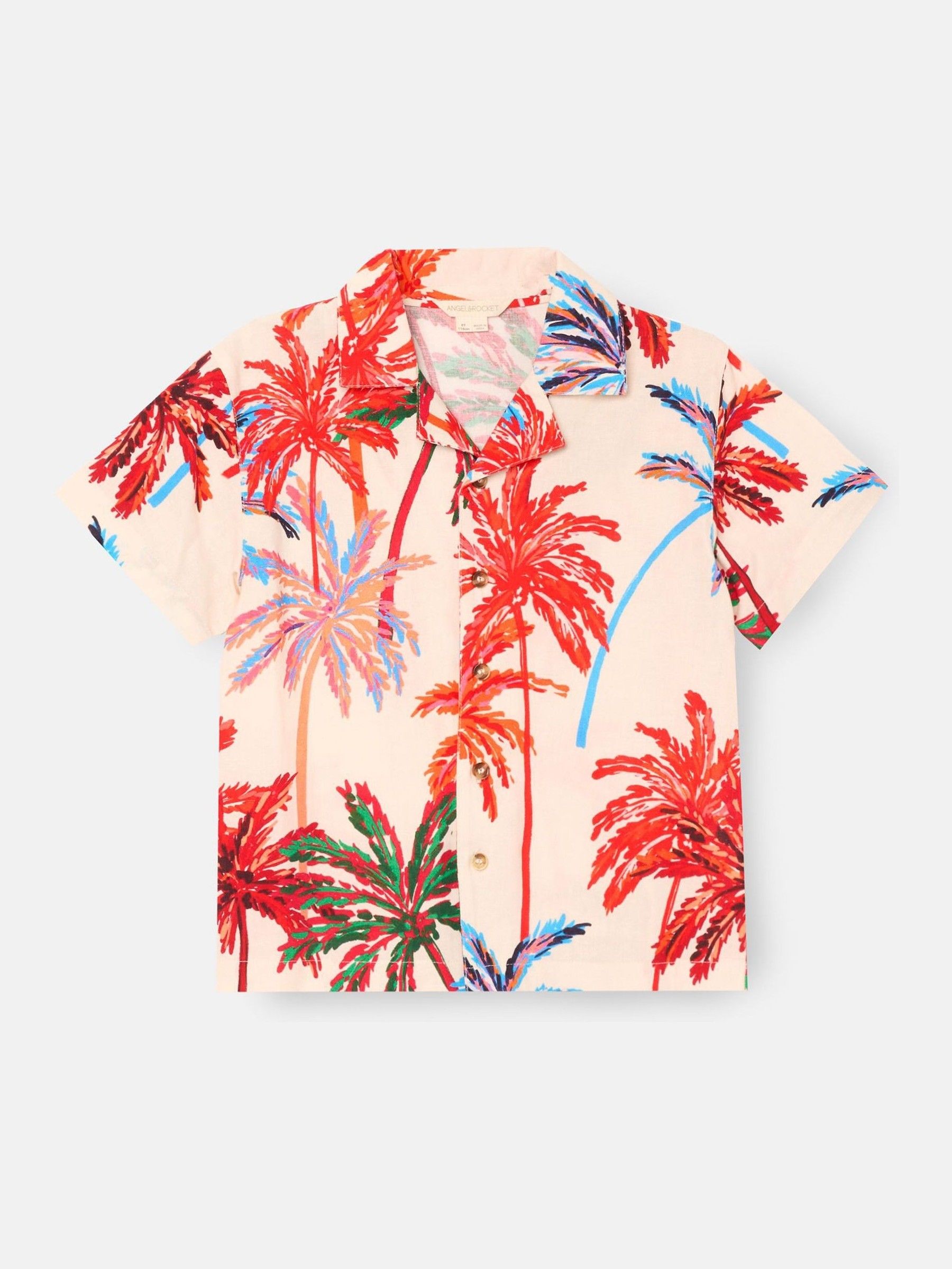 Buy Angel & Rocket Cream Tyler Bright Palm Short Sleeve Shirt from Next ...