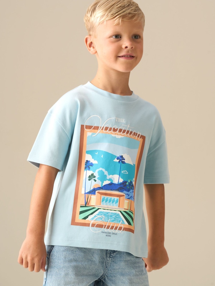 Buy Angel & Rocket Blue Jay Postcard Scene T-Shirt from Next Cyprus