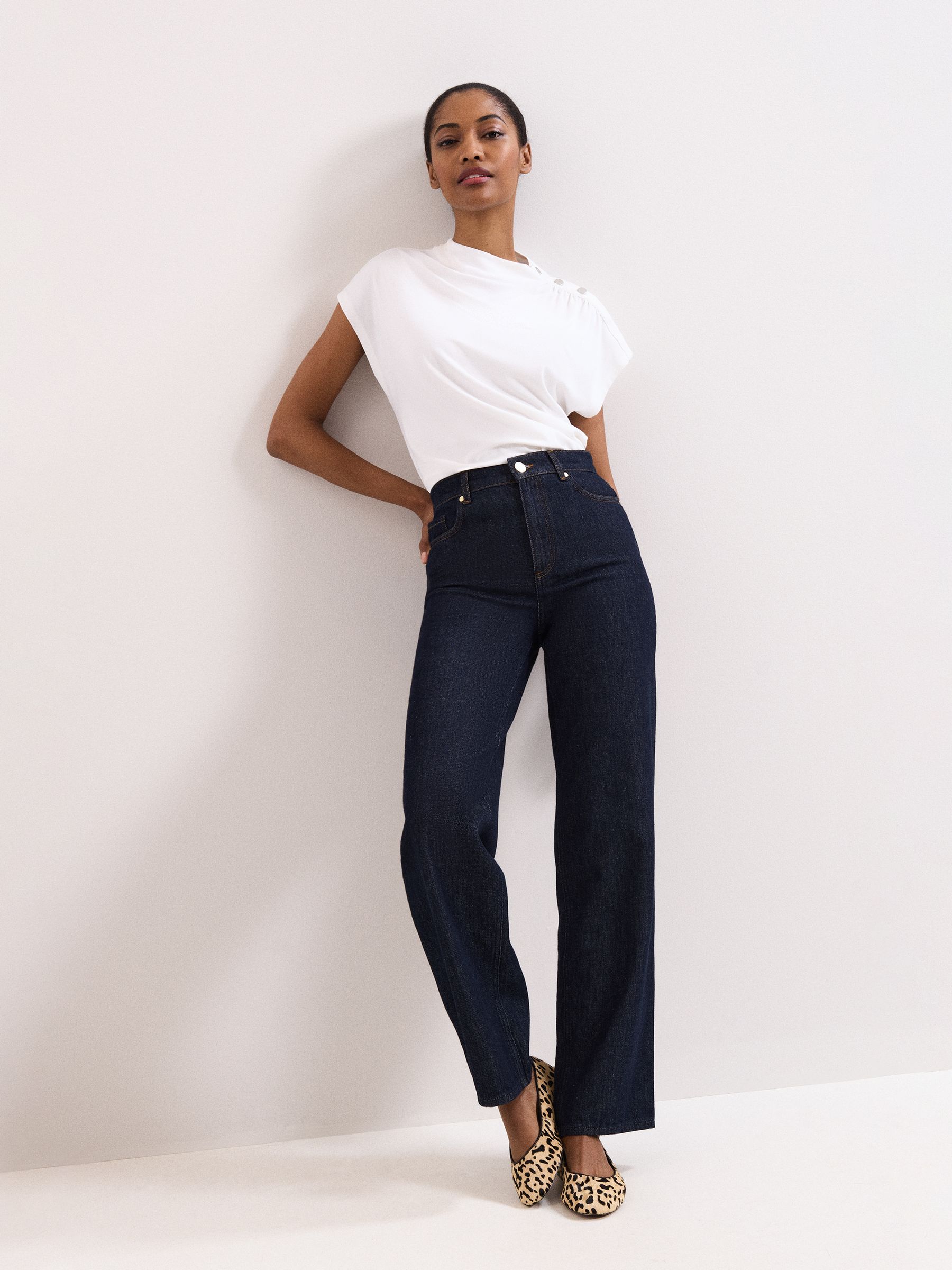 Buy Phase Eight White Paige Ponte Top from the Next UK online shop