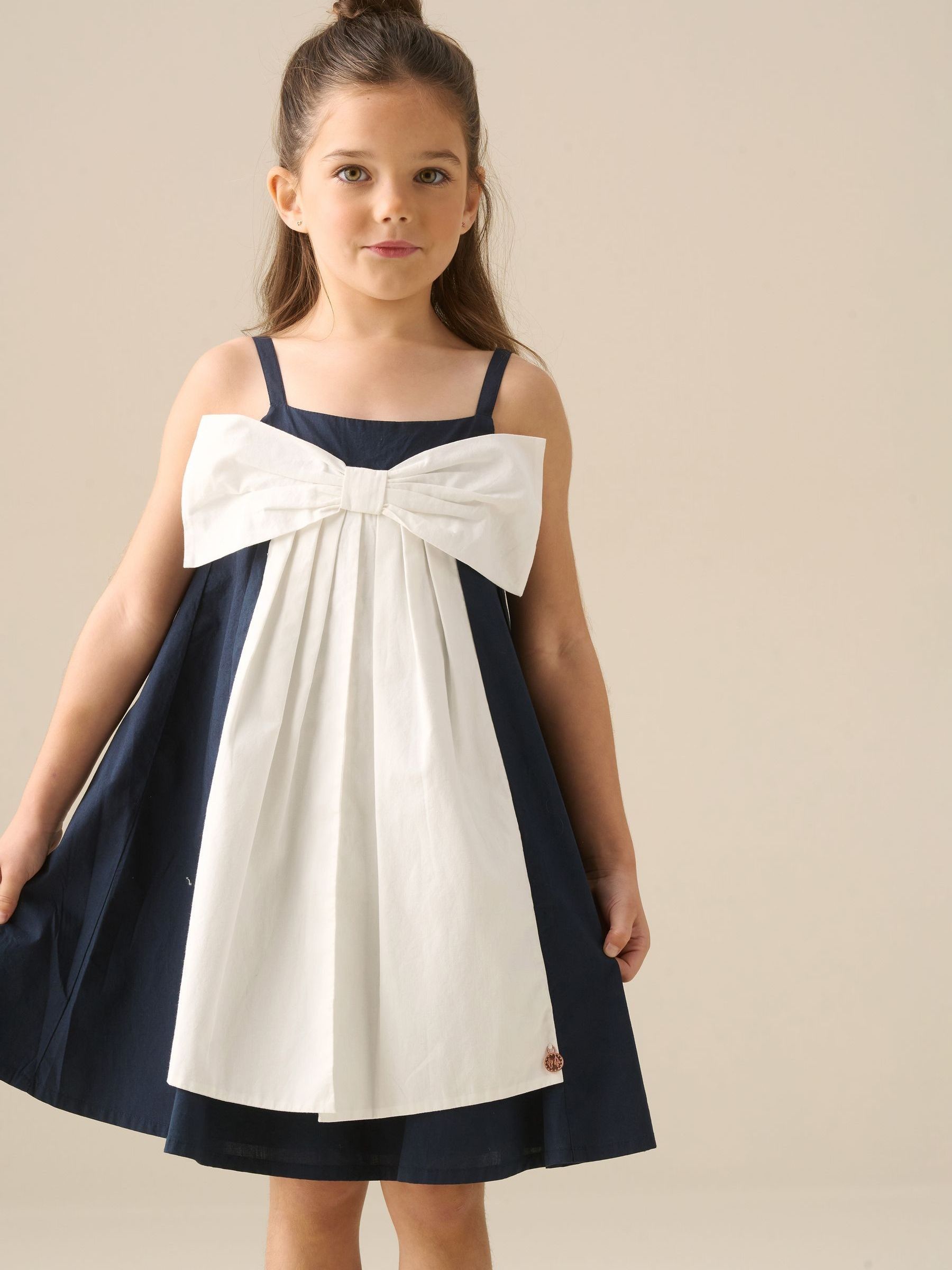 Buy Angel & Rocket Blue Libby Navy Bow Front Dress from Next Cyprus