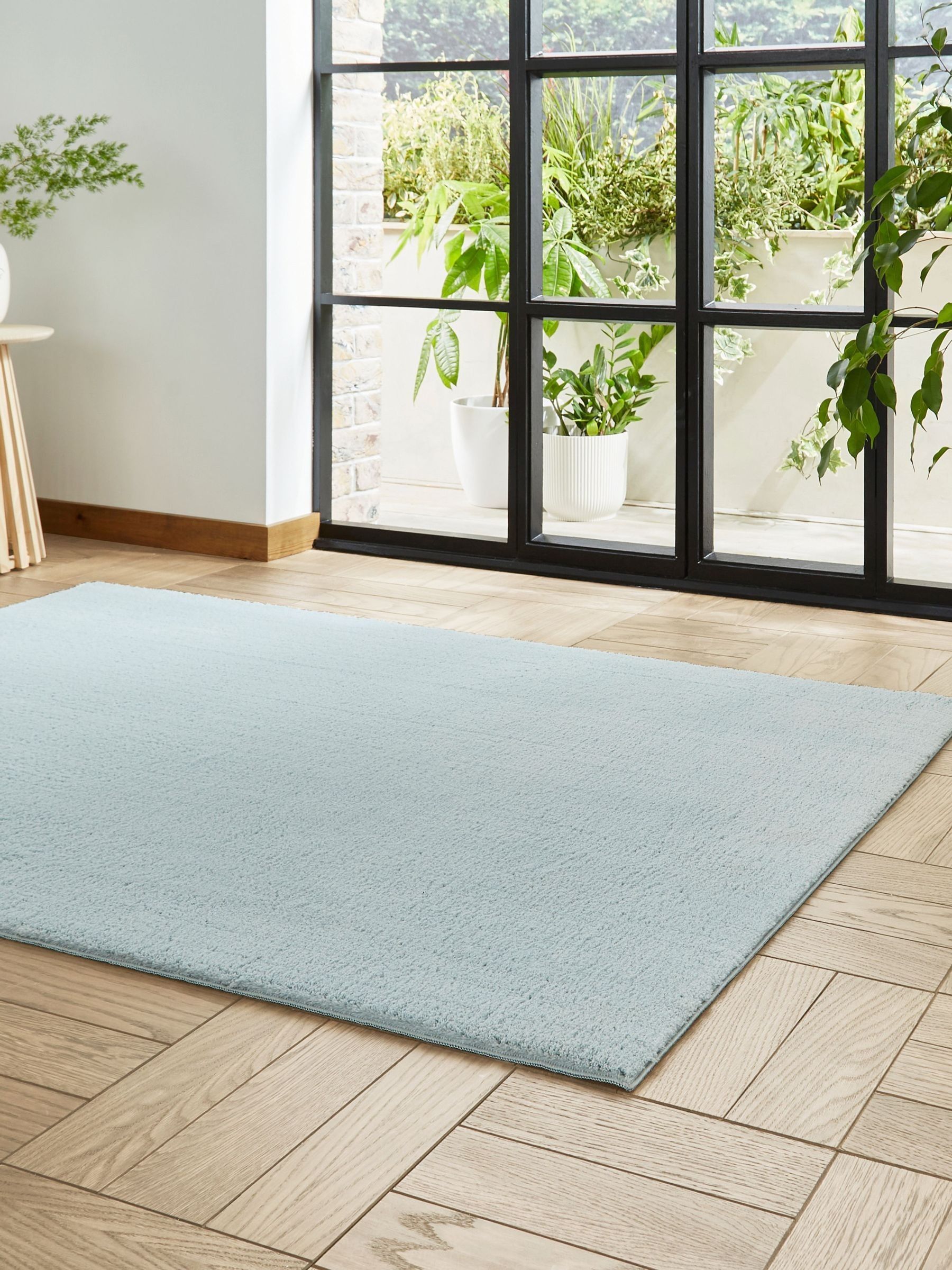 Buy Think Rugs Light Blue Bay Plain Shaggy Rug from the Next UK online shop