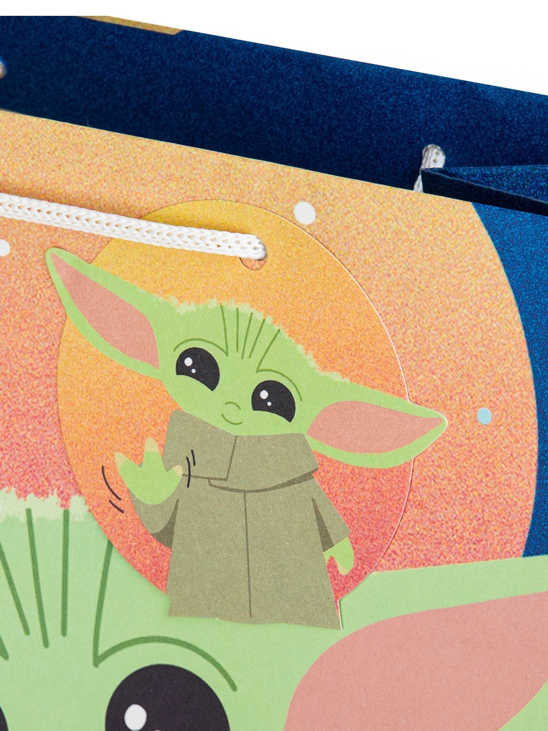 Buy Hallmark 3 Pack Blue Large Star Wars Grogu Gift Bags from the Next ...